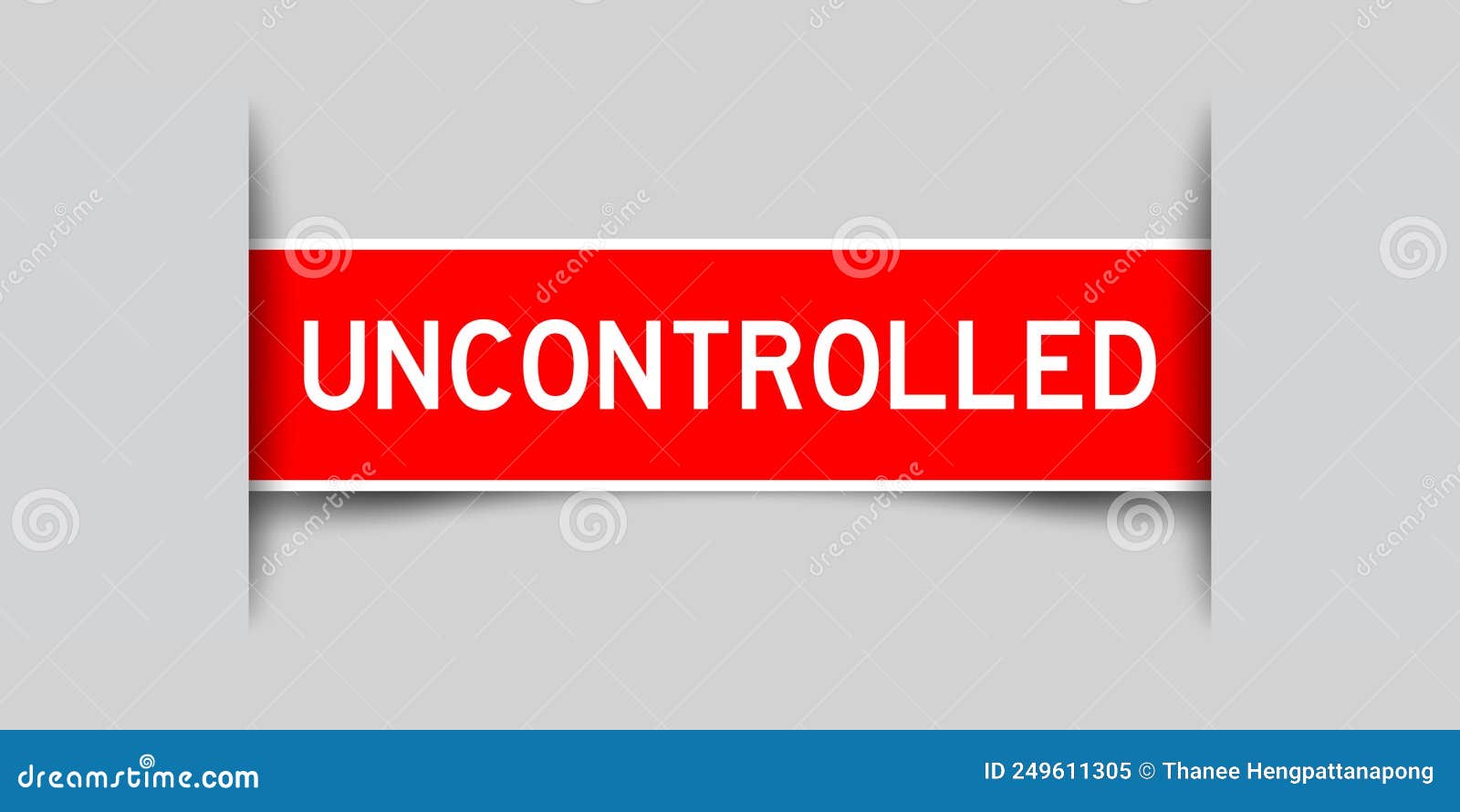 Uncontrolled Document Text Stamp With Red Ink. Cartoon Vector ...