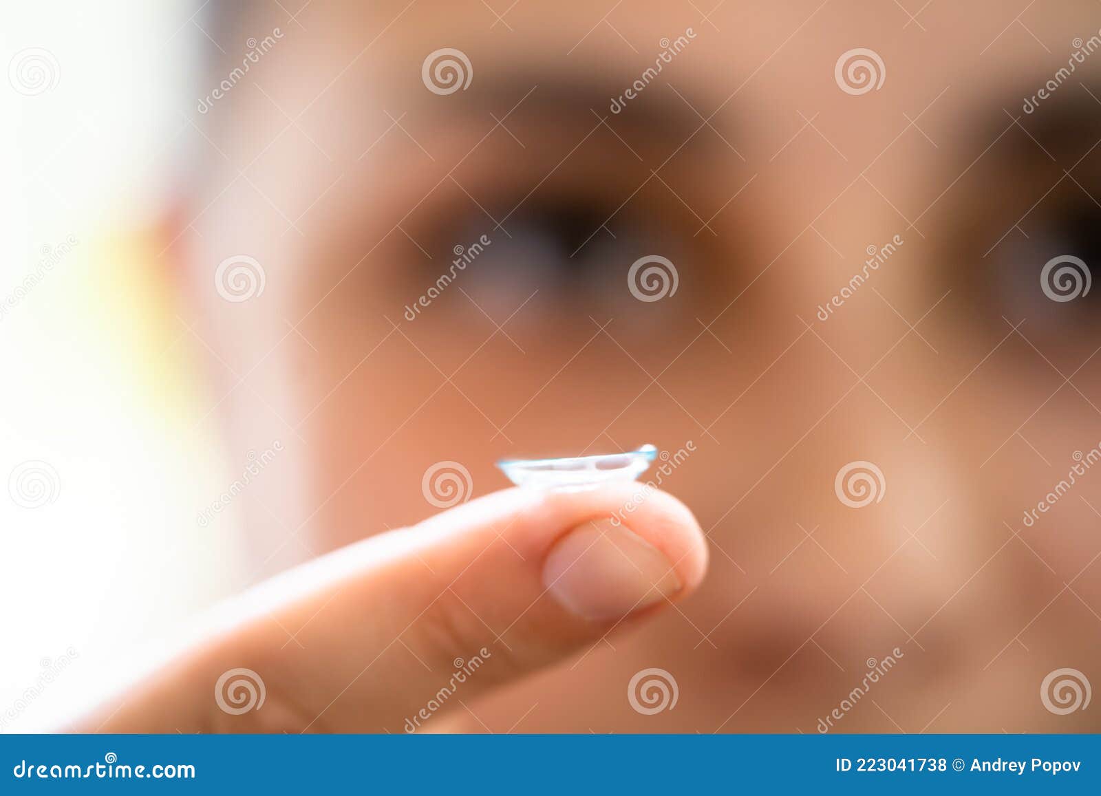 Inserting Contact Lens in Eye Stock Photo - Image of fitting, contact ...