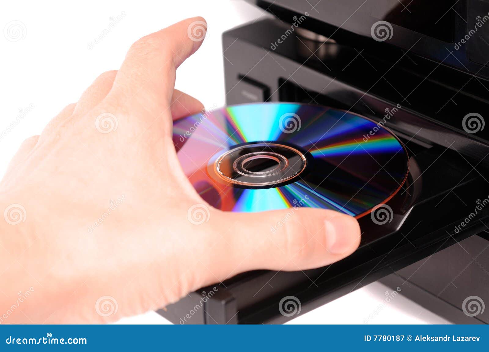 Inserting a disc stock image. Image of music, drive, video - 7780187