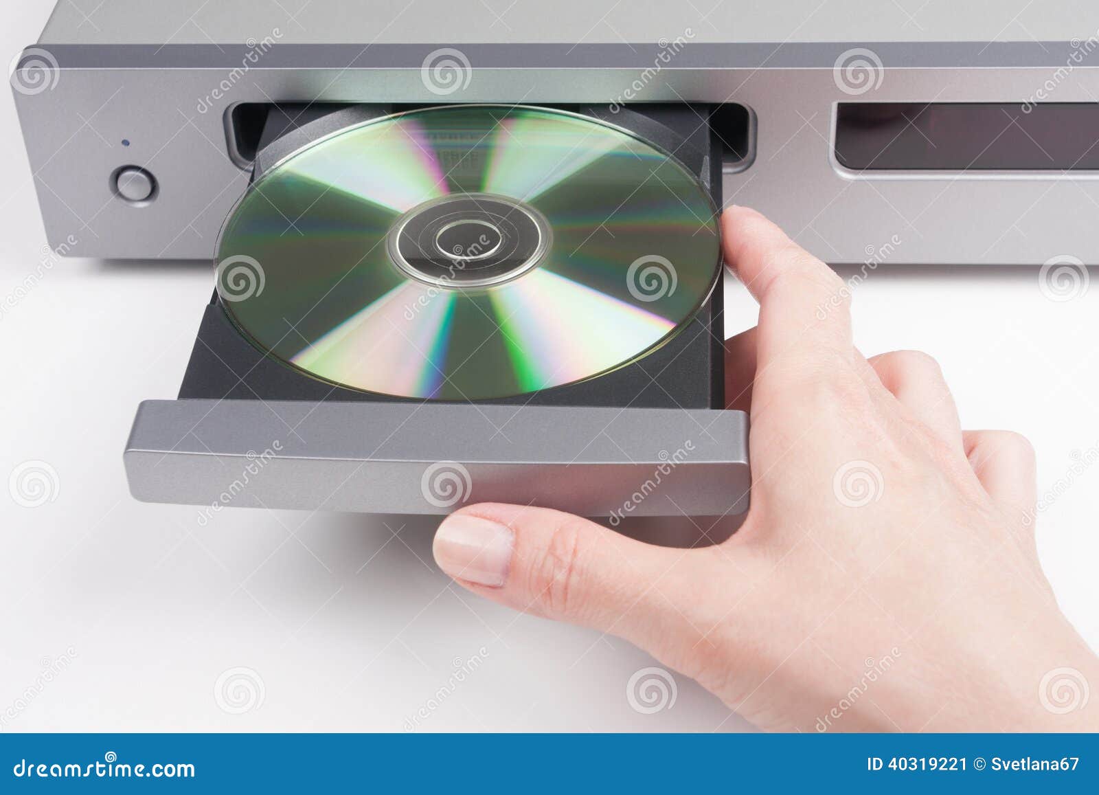 Inserting a Disc into a CD Player Stock Image - Image of insert, tray ...