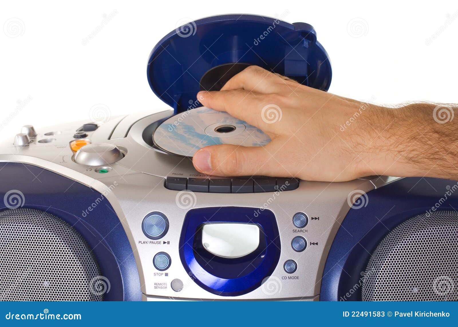 Inserting a disk stock image. Image of music, boom, disk - 22491583