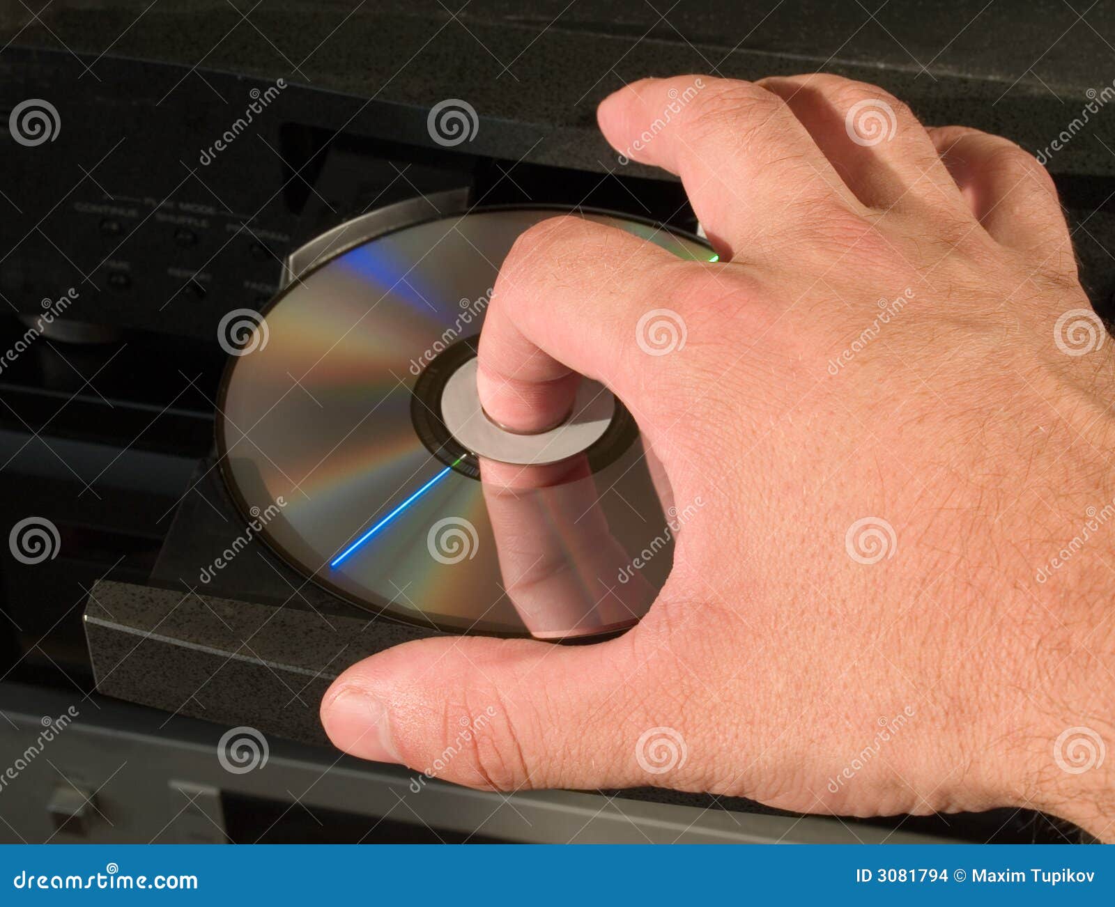 Inserting Dvd Disk in Player Stock Photo - Image of movie, music: 3081794