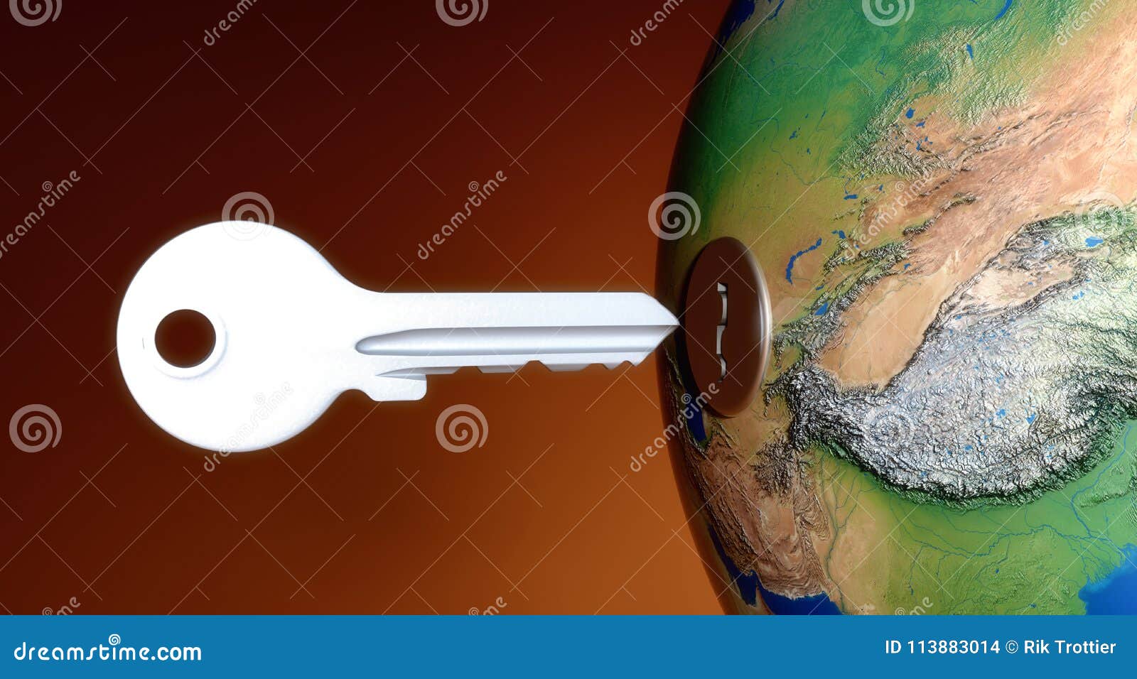 Unlocking the Earth stock illustration. Illustration of open - 113883014