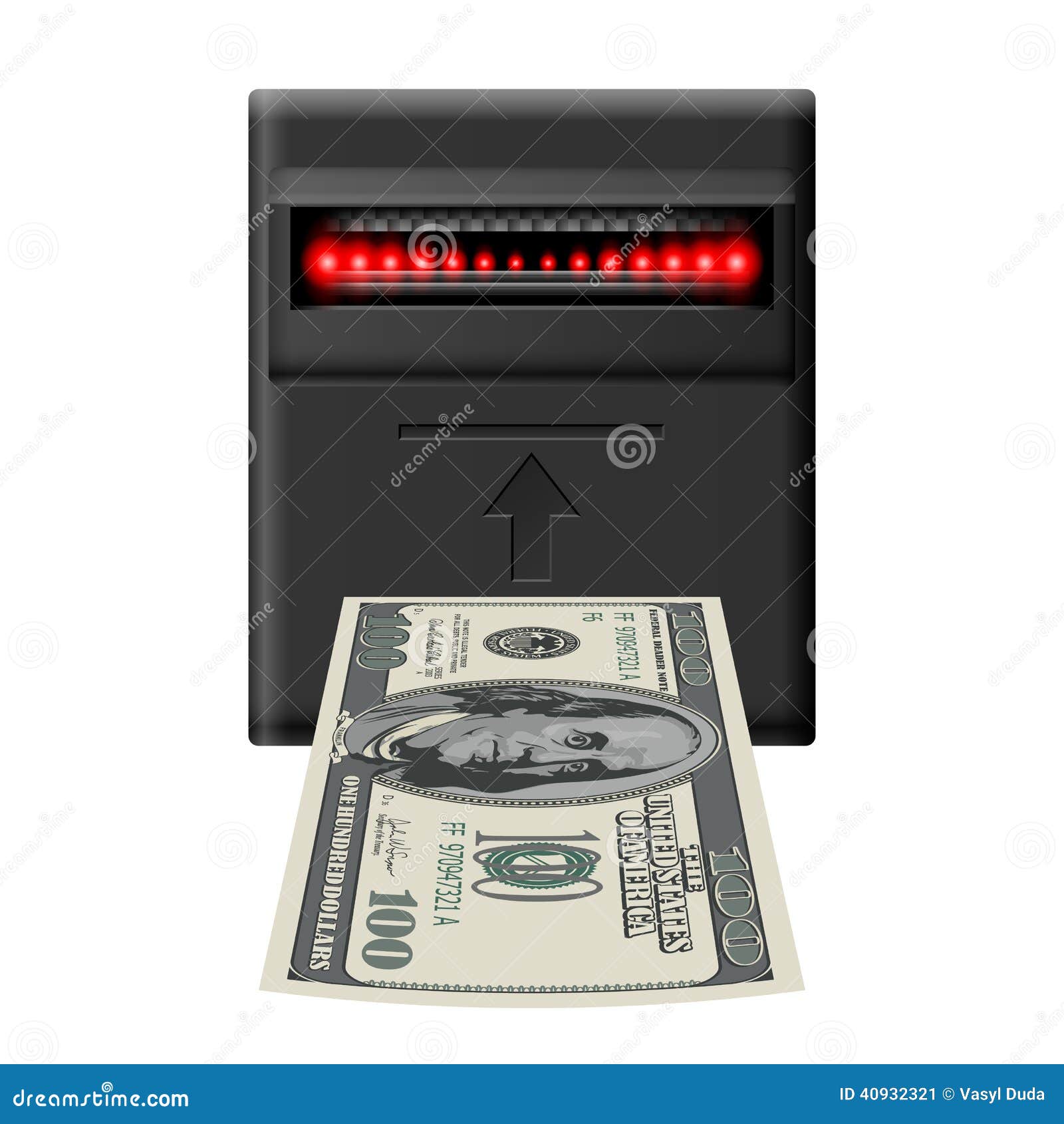 Inserting money stock vector. Illustration of budget - 40932321