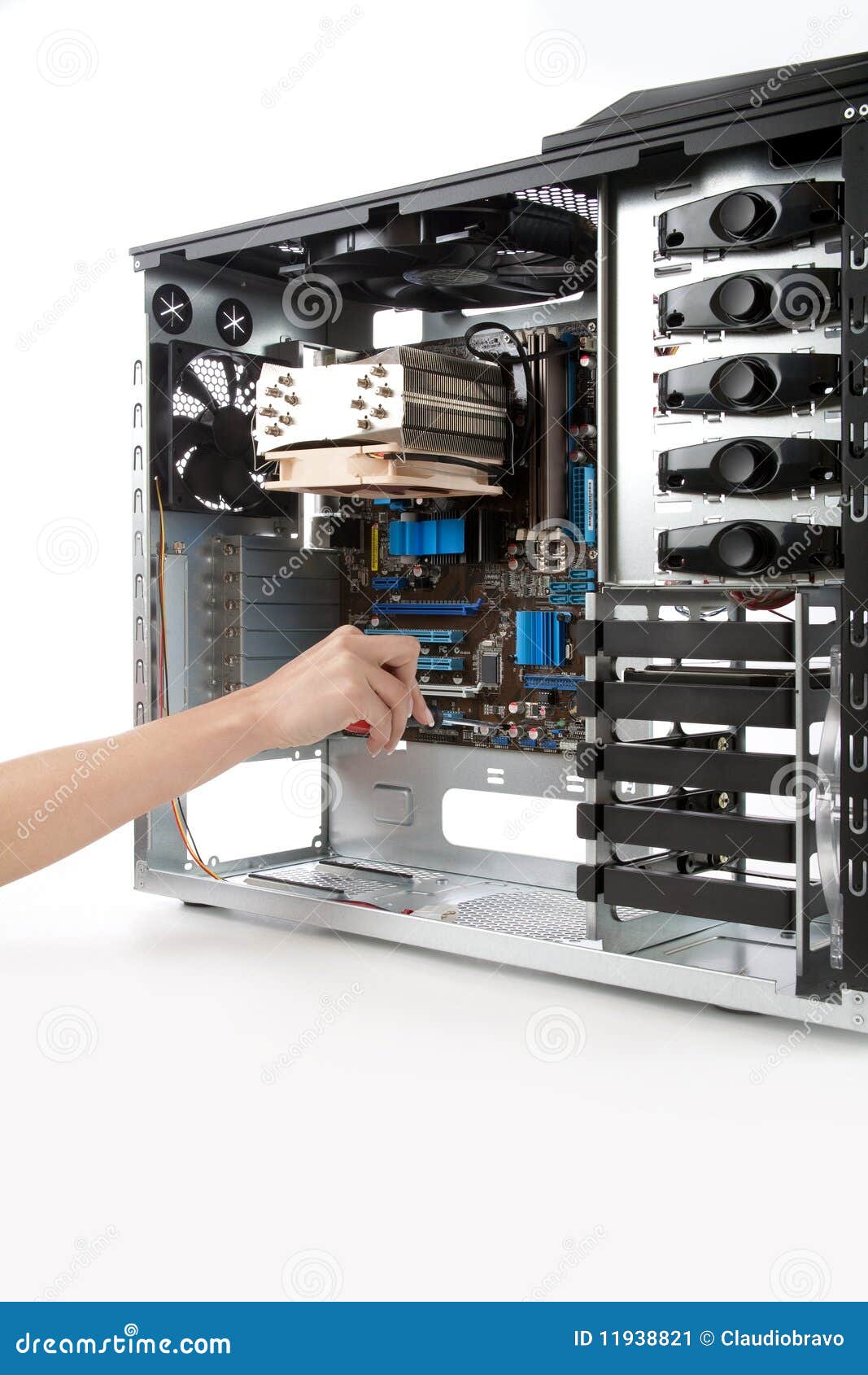 Inserting Motherboard in To Computer Case Stock Image - Image of ...