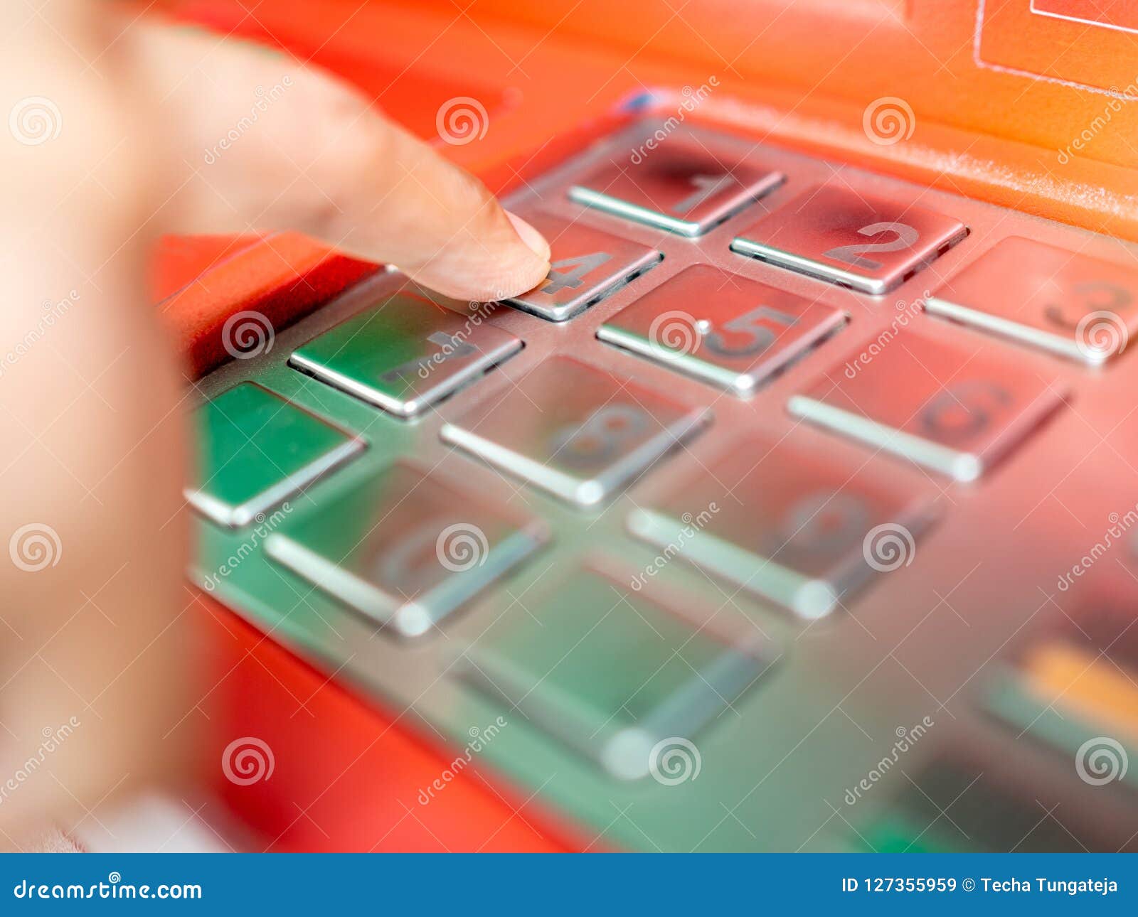 Inserting Password stock image. Image of bank, closeup - 127355959