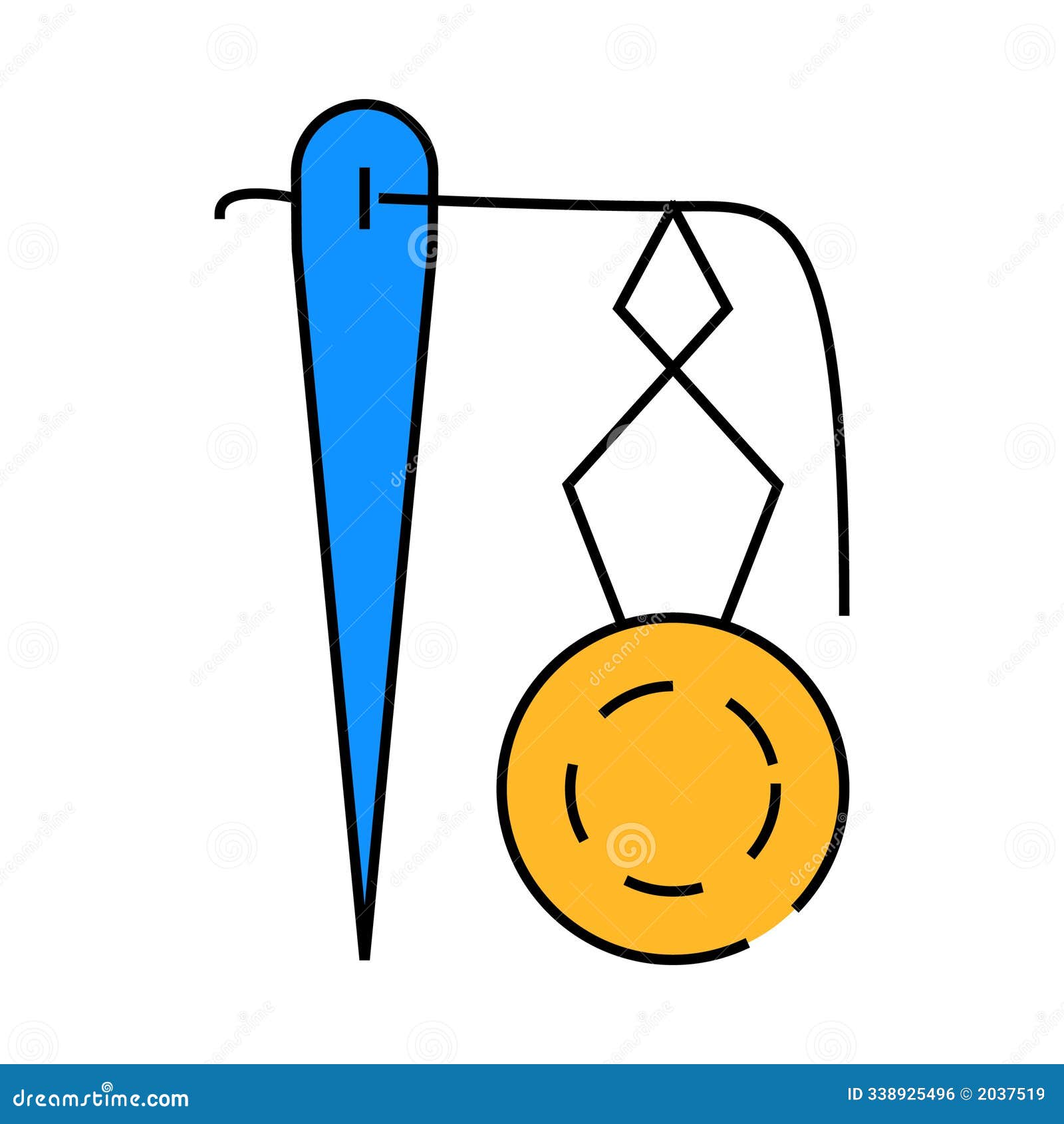 Inserting Thread In Eyelet Icon Color Illustration | CartoonDealer.com ...