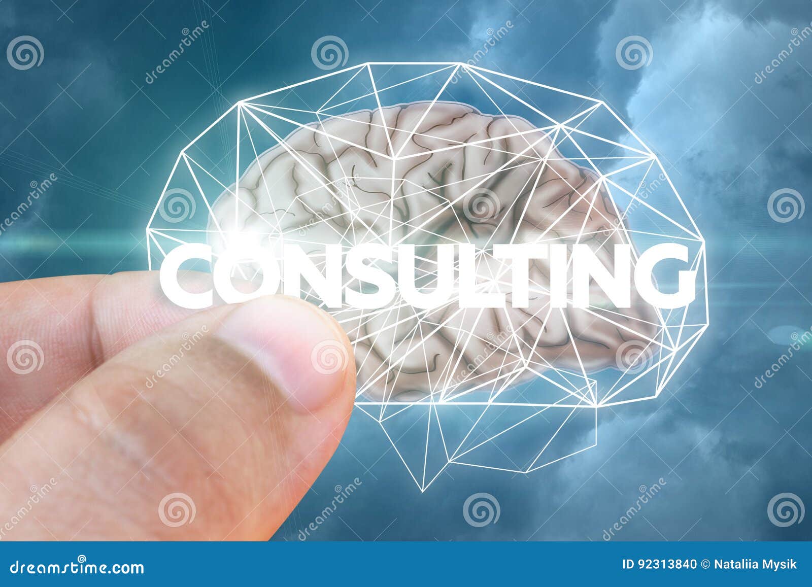Inserts a Word of Consulting Advice To the Brain. Stock Photo - Image ...