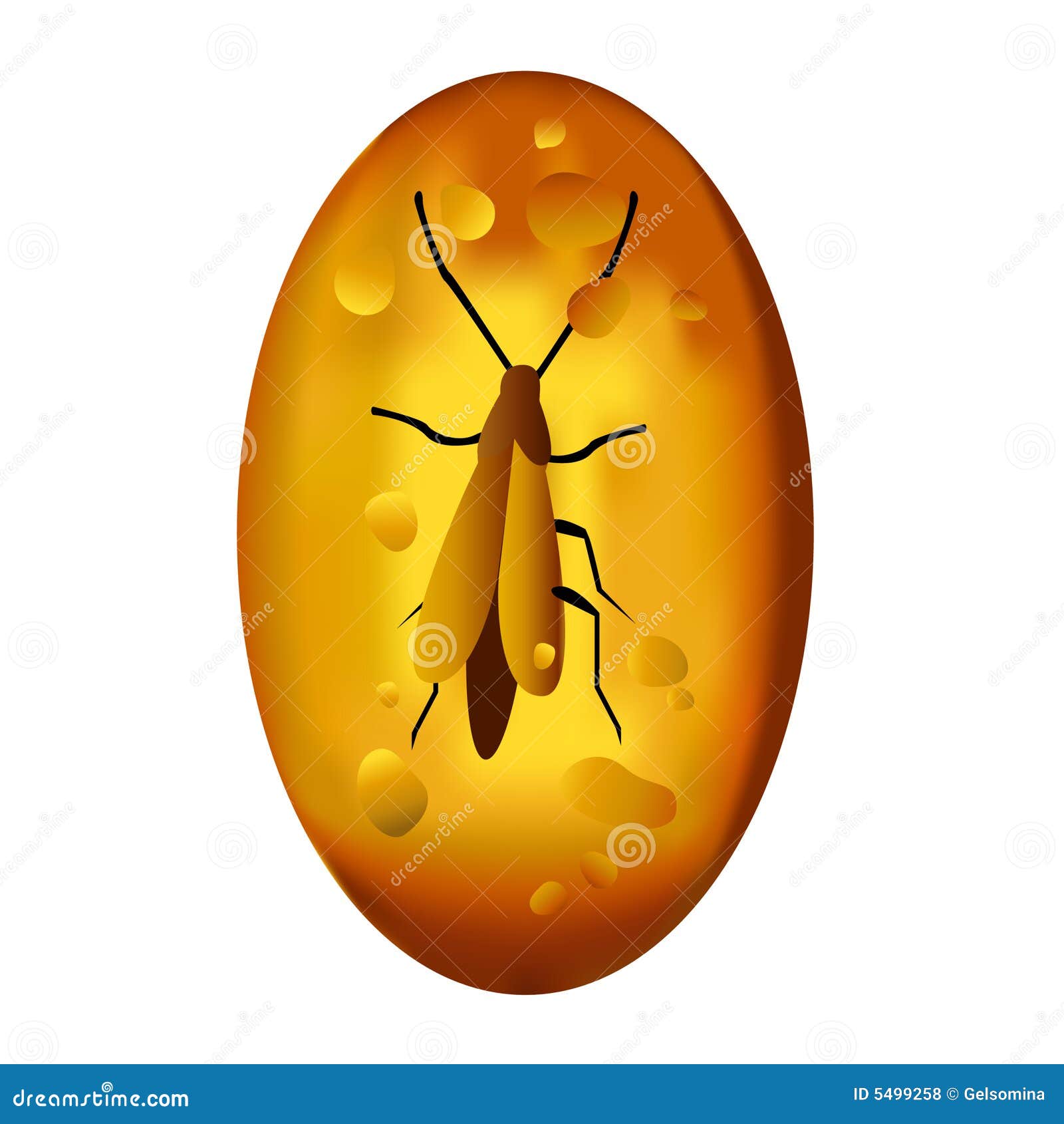 Insetto in ambra illustrazione vettoriale. Illustrazione di assai - 5499258