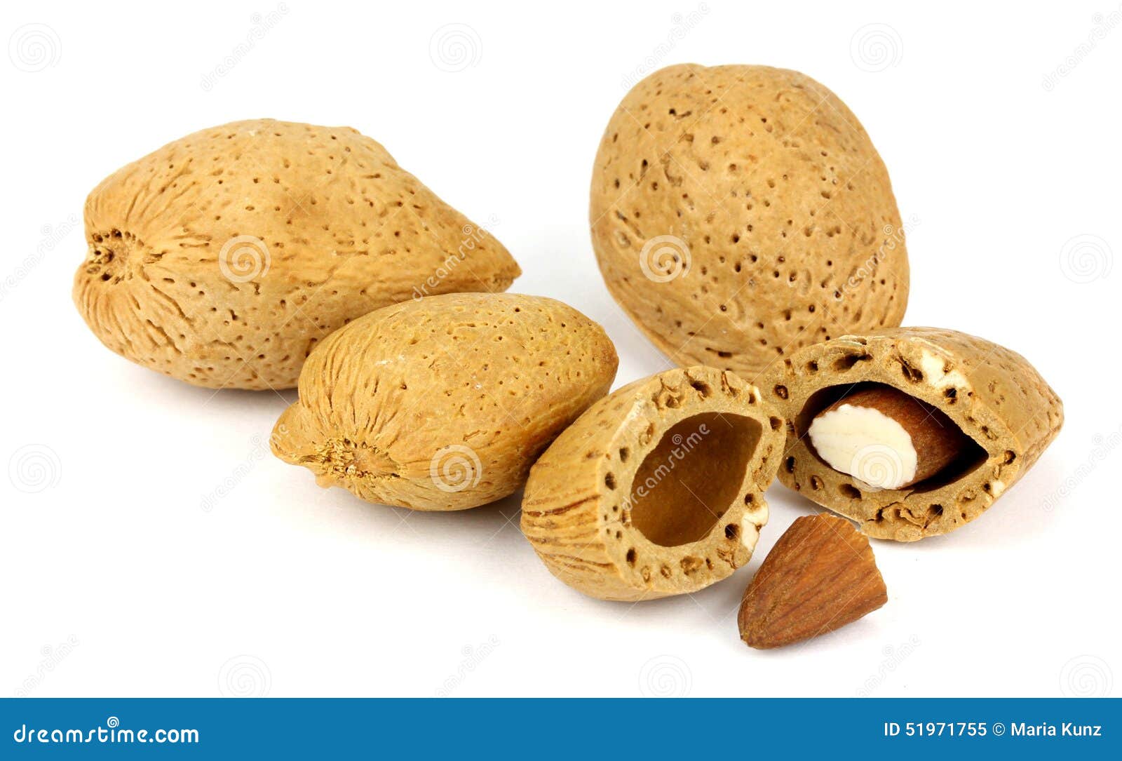 Inshell Almonds Isolated on White Background.. Stock Image - Image of ...