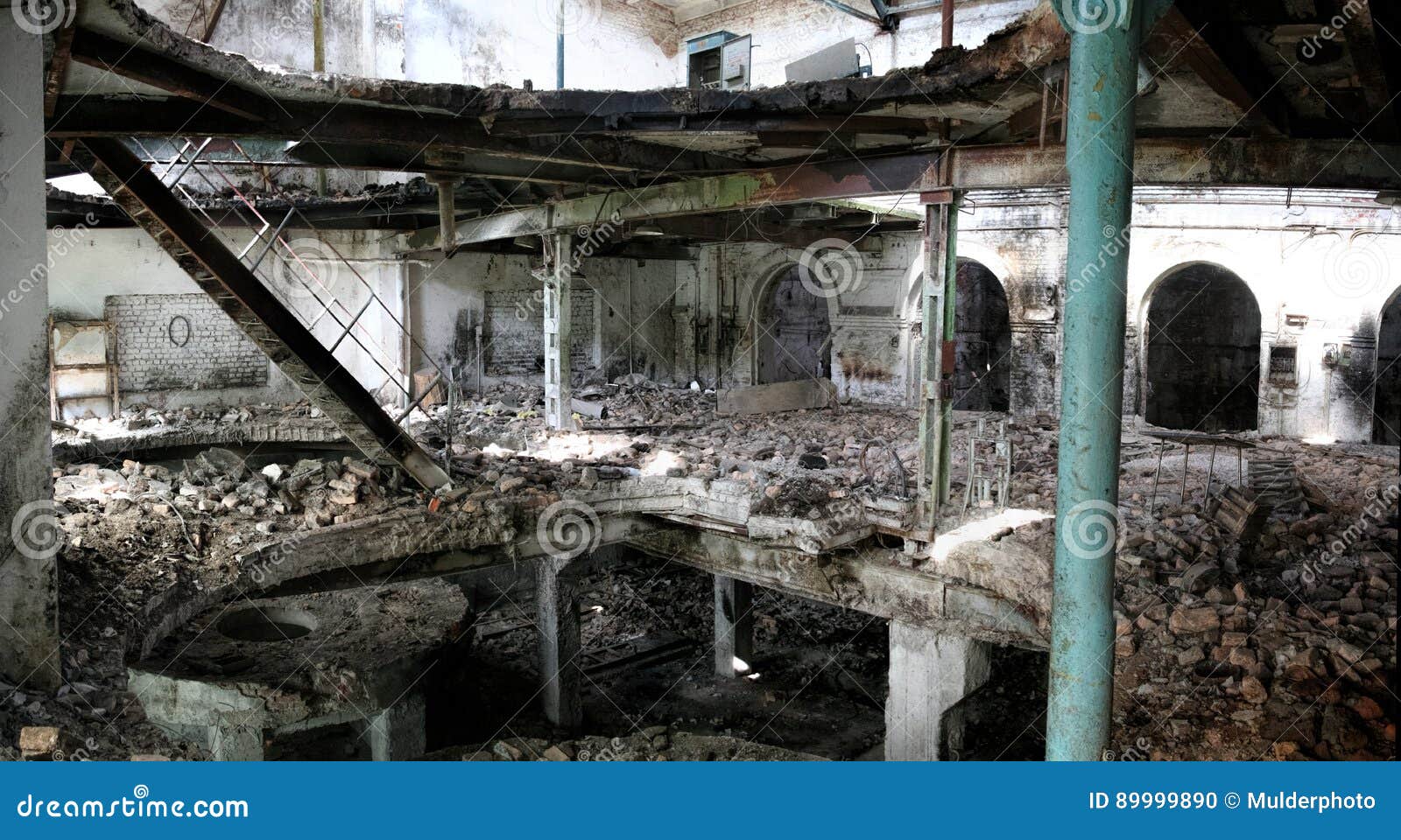 Inside Abandoned and Destroyed Sugar Factory Stock Photo - Image of ...