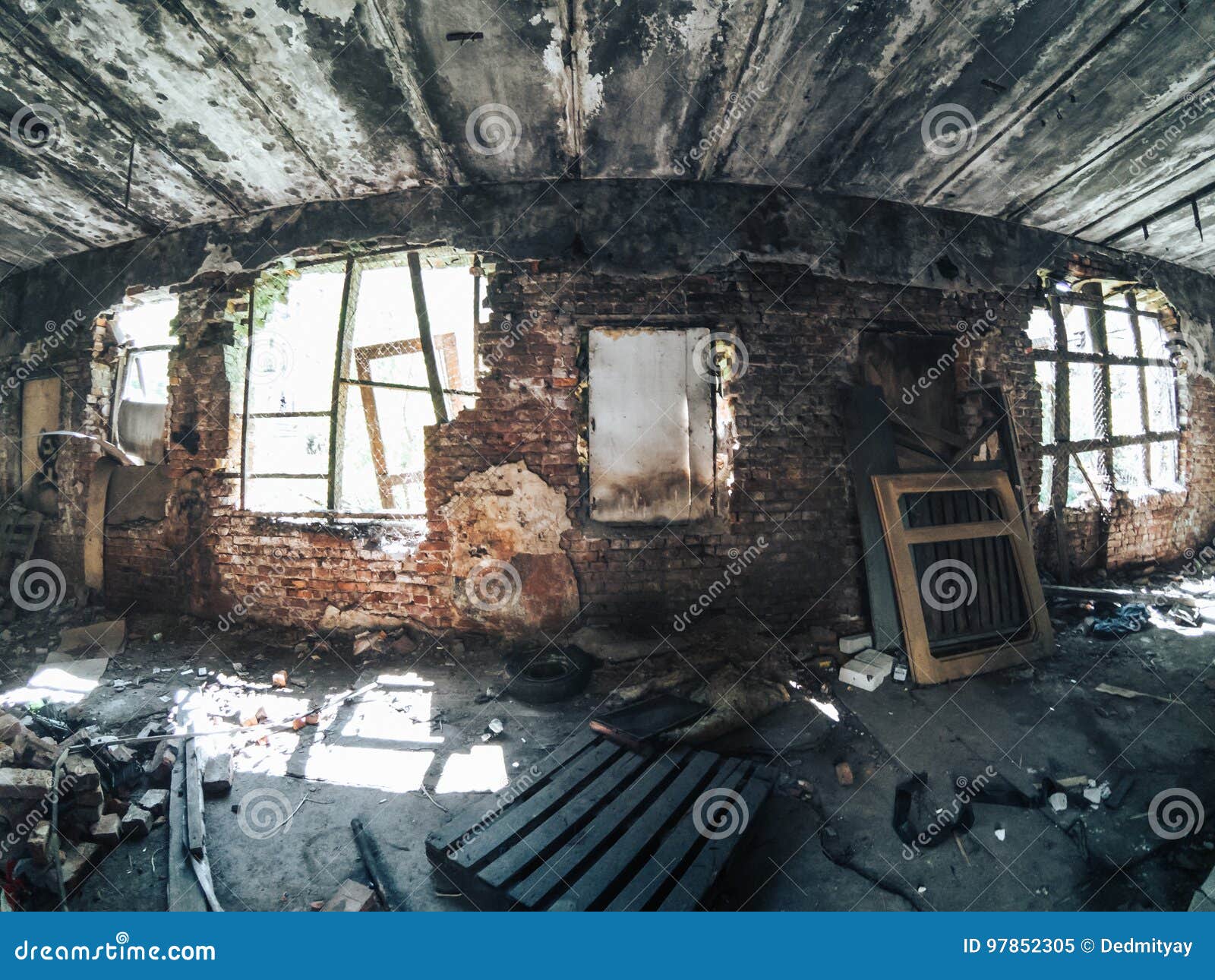 Inside Abandoned Industrial Factory Stock Image - Image of industry ...