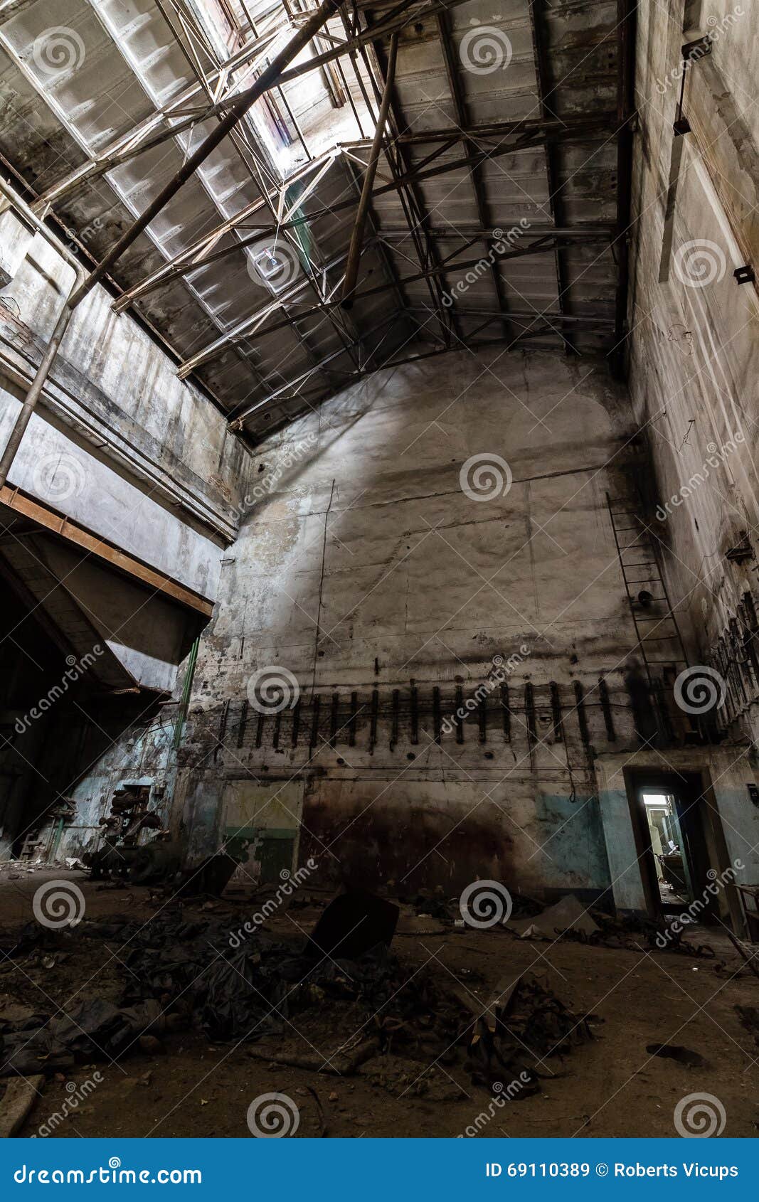 Inside Abandoned Power Plant. Stock Image - Image of destroyed ...