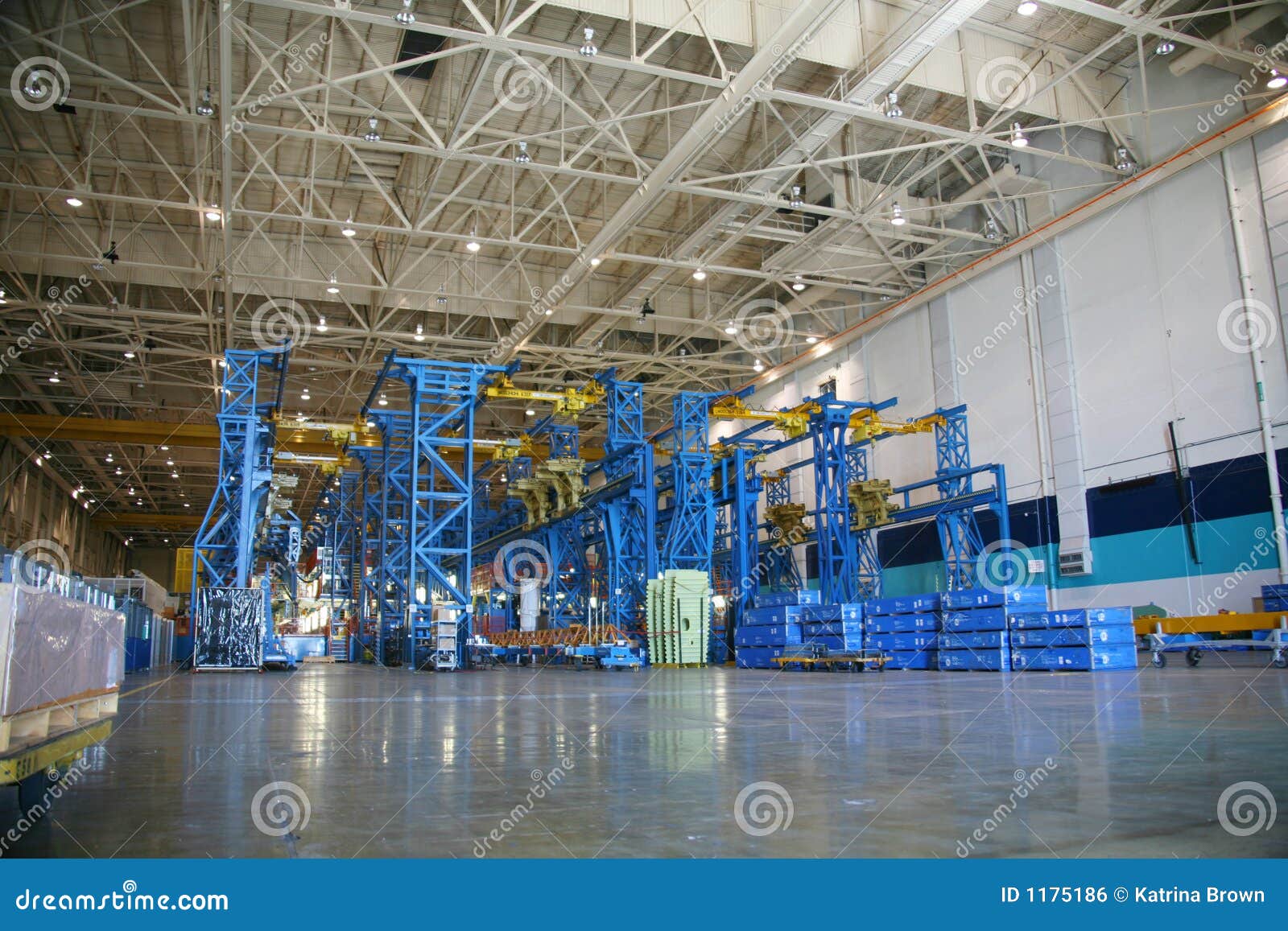 Inside Aerospace Production Facility Stock Photo - Image of machinery ...