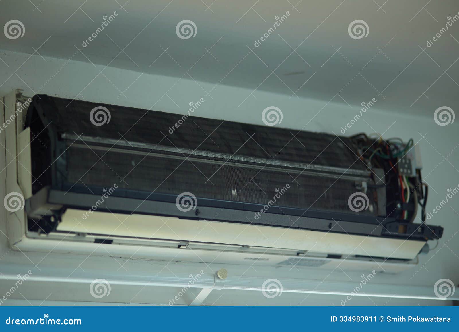Inside of Air Conditioner on the Wall Stock Image - Image of light ...