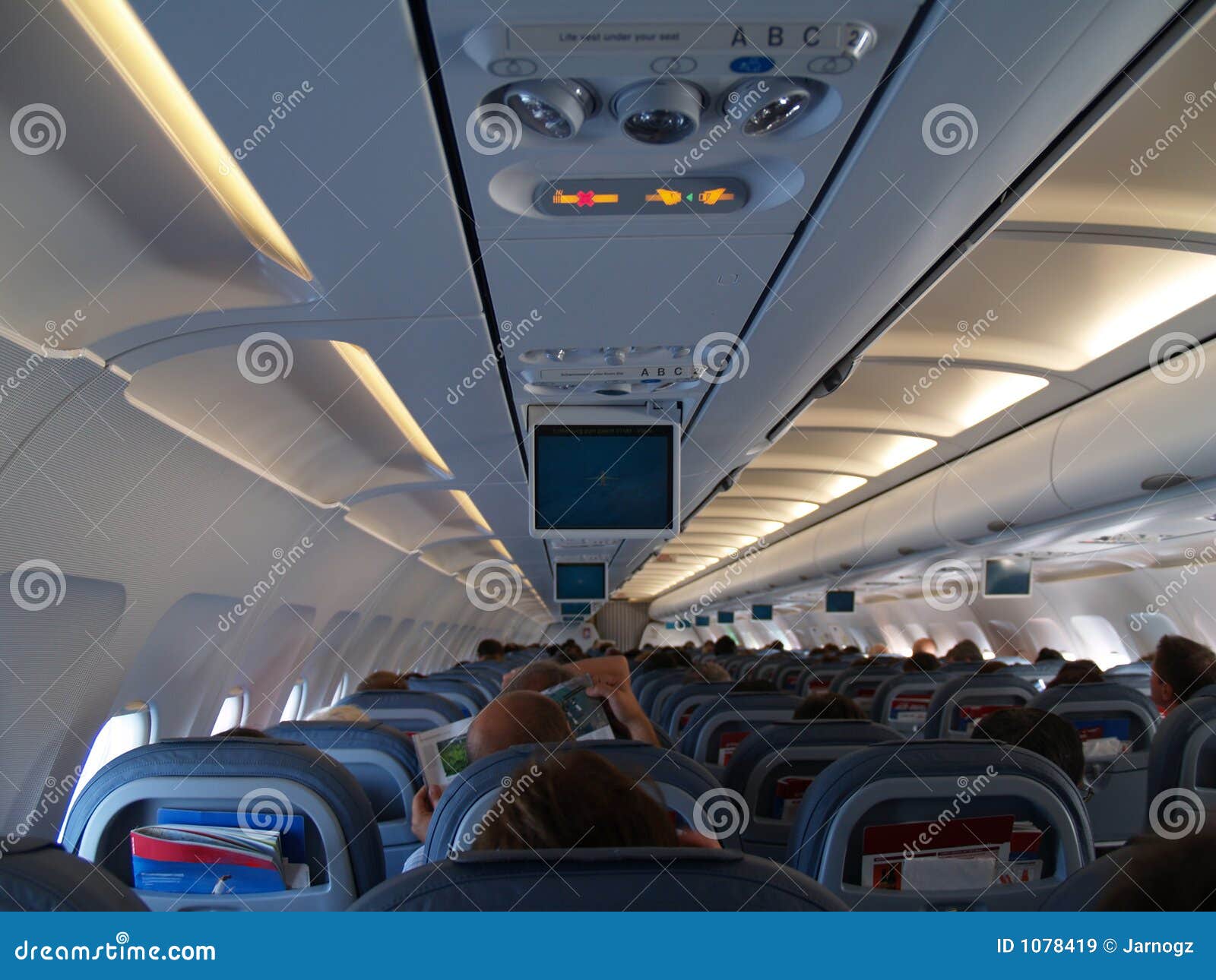 Inside aircraft stock image. Image of airport, transportation - 1078419