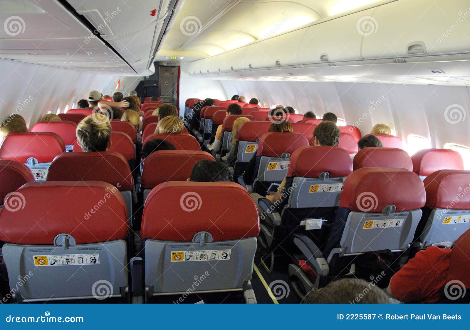 Inside an airplane stock image. Image of safety, cabin - 2225587