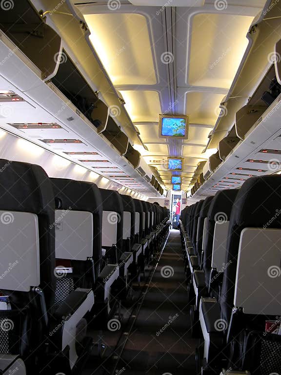 Inside airplane stock image. Image of back, flying, passengers - 39481