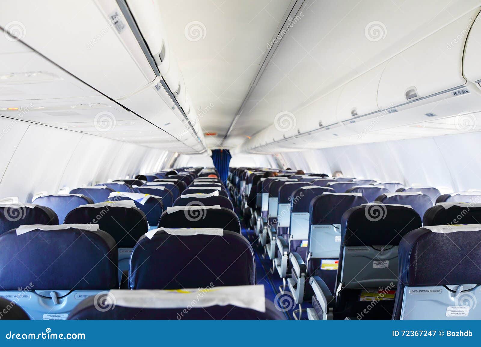 Inside airplane view stock image. Image of indoor, class - 72367247
