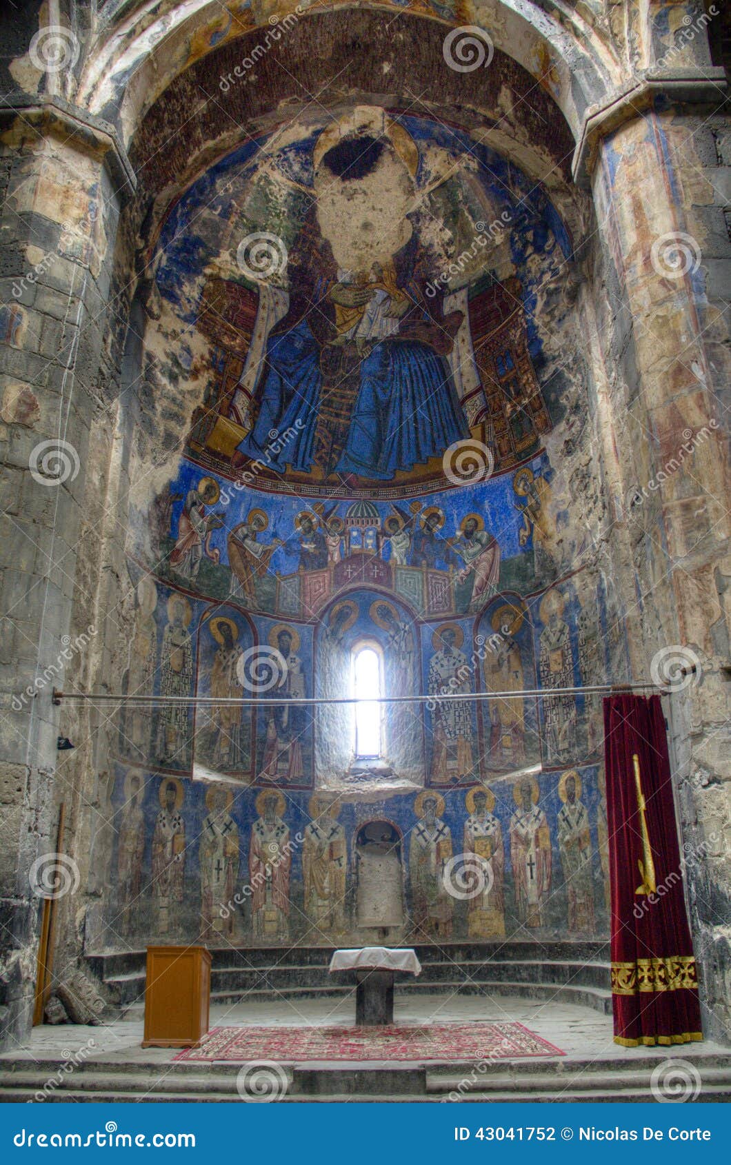 Inside the Akhtala Monastery Stock Photo - Image of painting, church ...