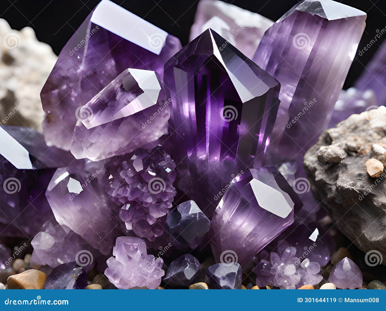 Inside of Amathyst Quartz Geode Stock Illustration - Illustration of ...