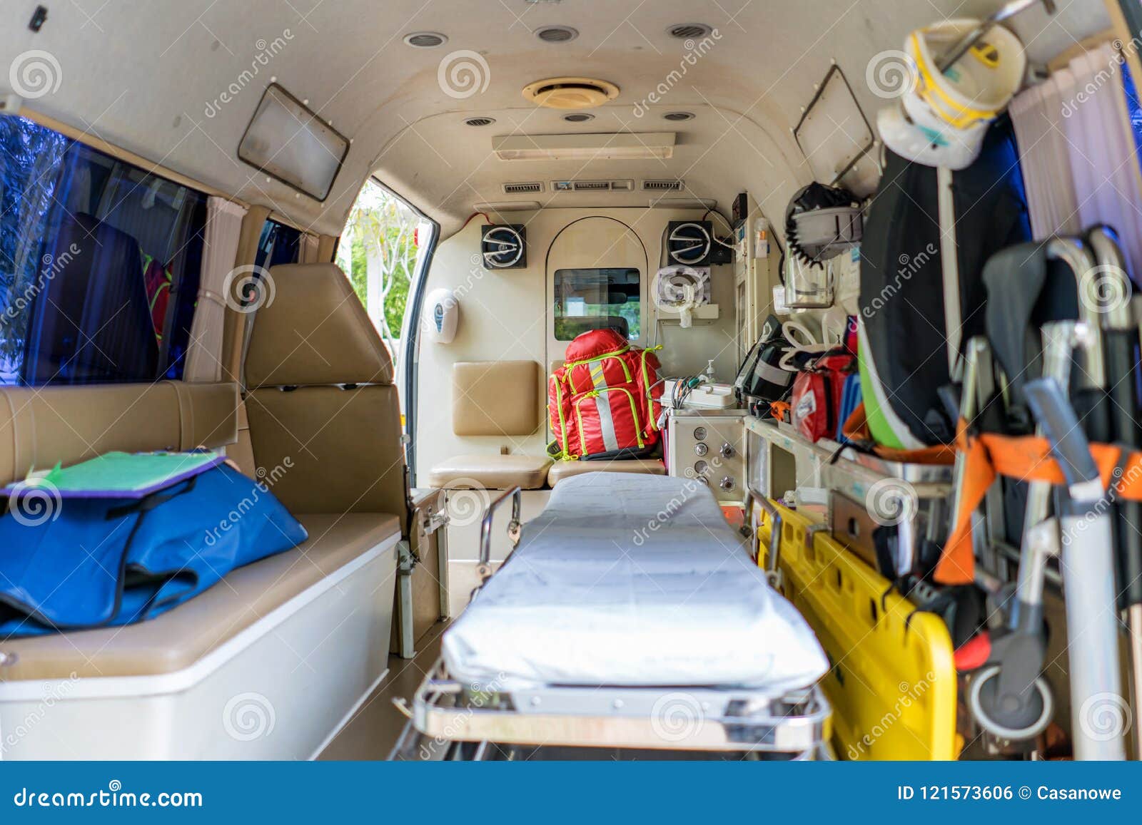 Inside of an Ambulance for the Hospital Stock Photo - Image of chair ...