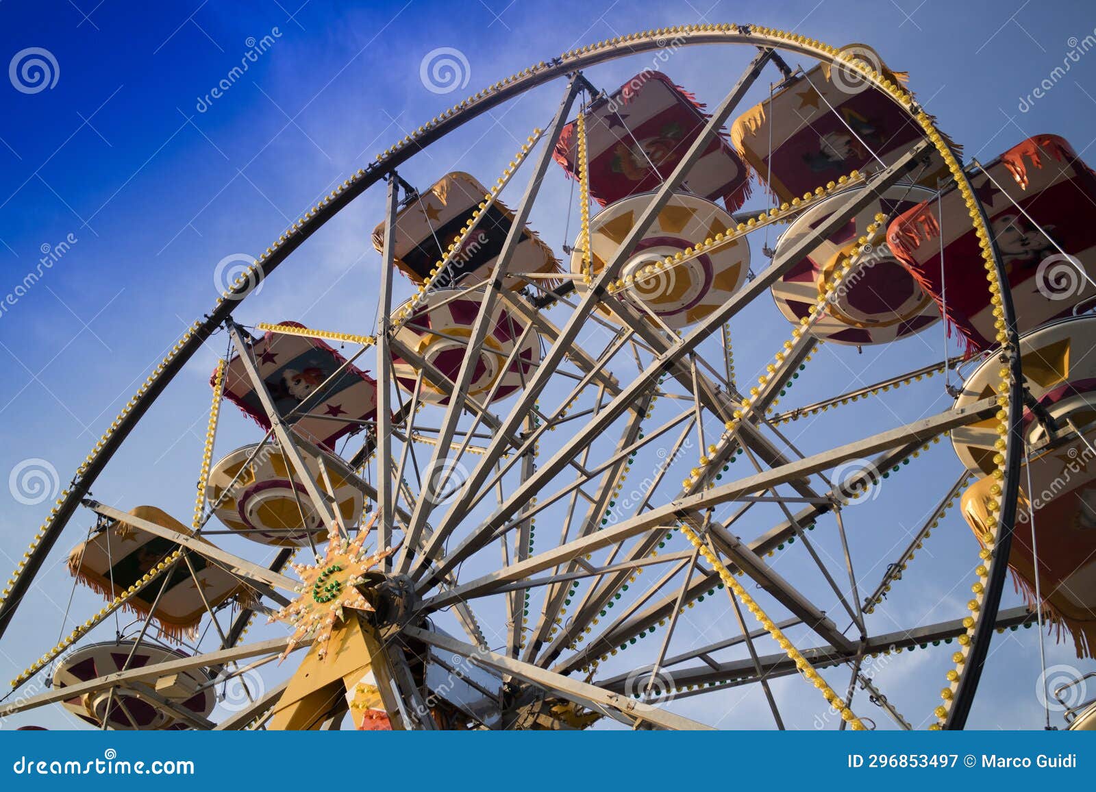 Inside an Amusement Park the Colors of the Ferris Wheel Stock Image ...