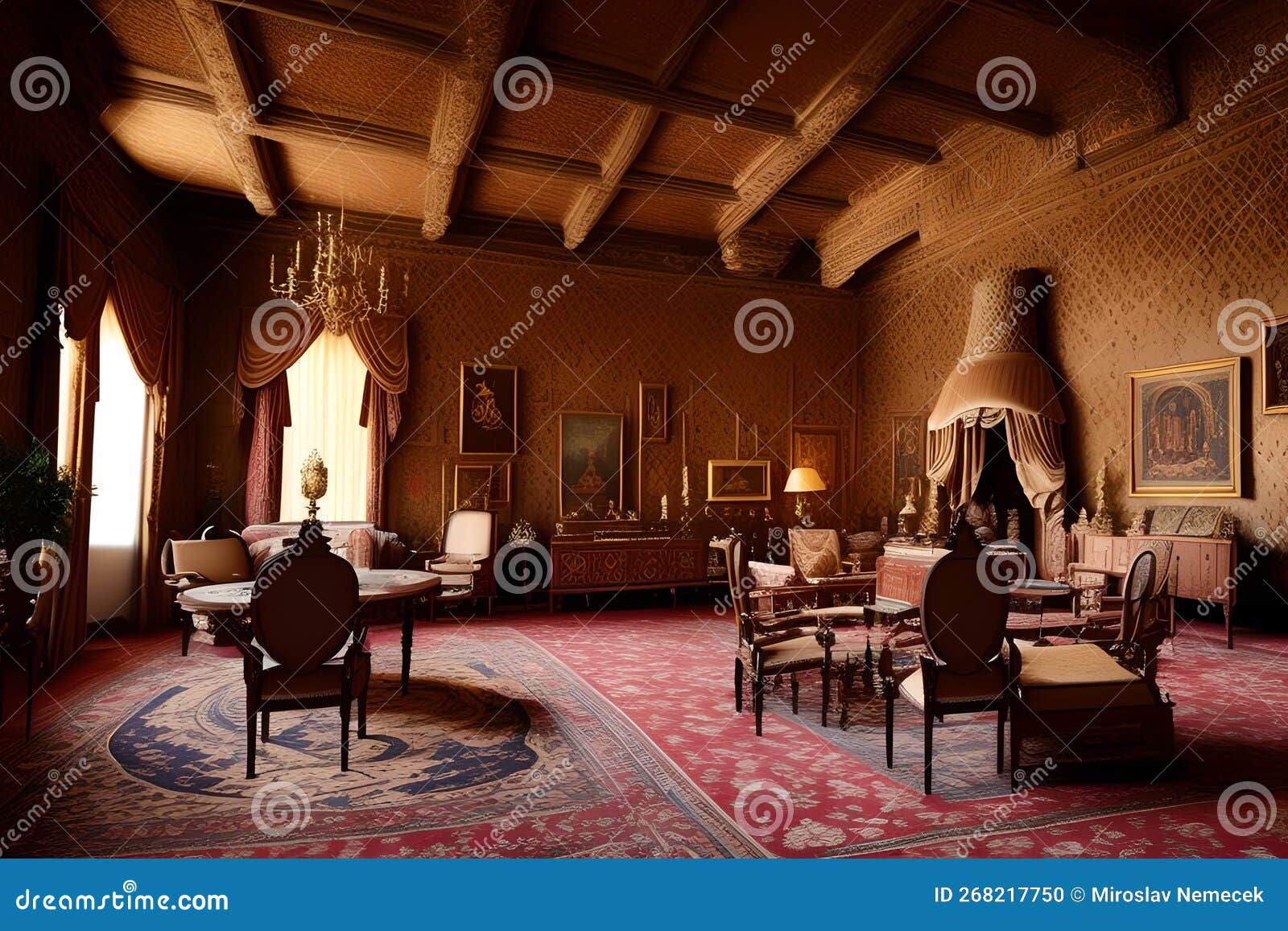 Inside Ancient Castle, Generative AI Illustration Stock Illustration ...