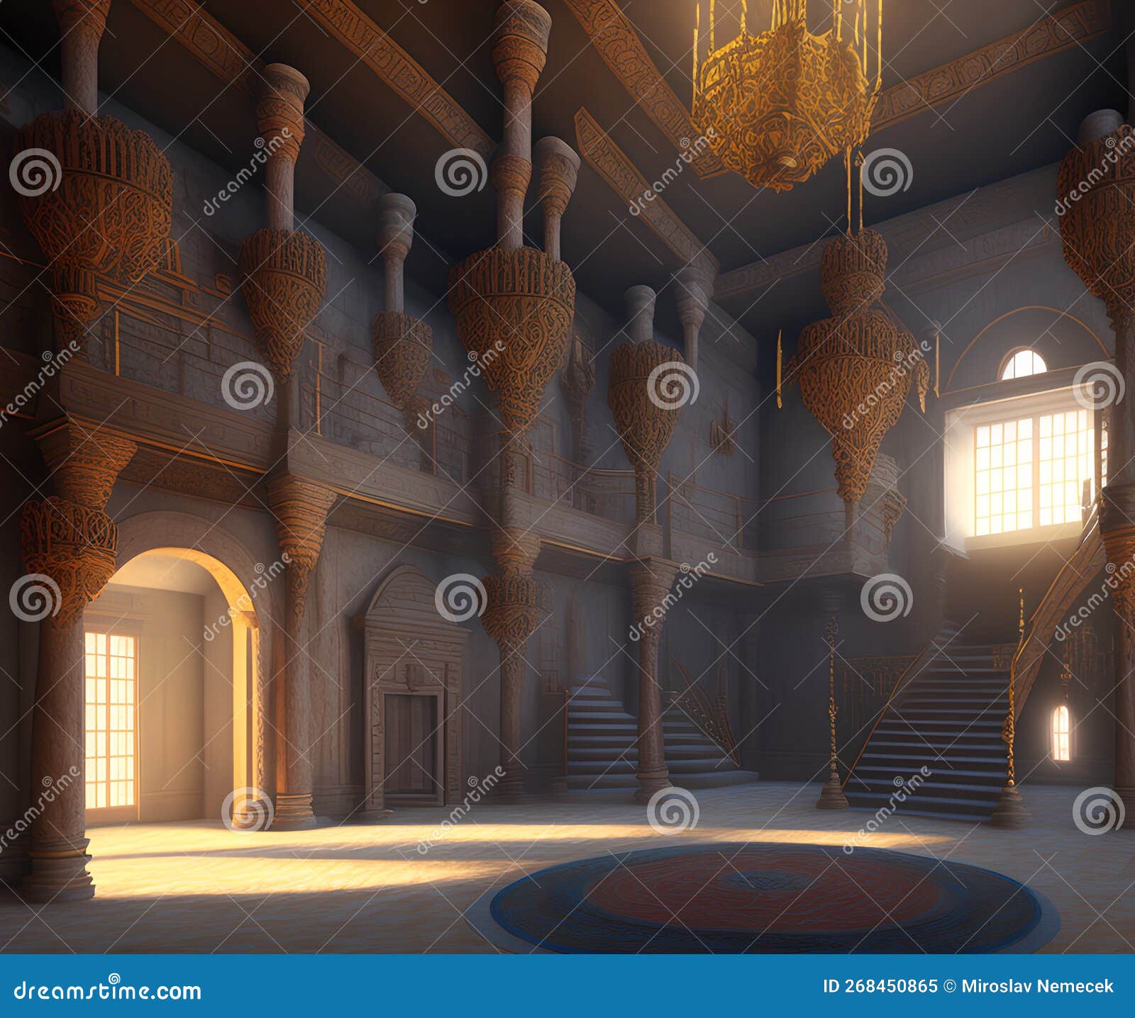 Inside Ancient Castle, Generative AI Illustration Stock Illustration ...