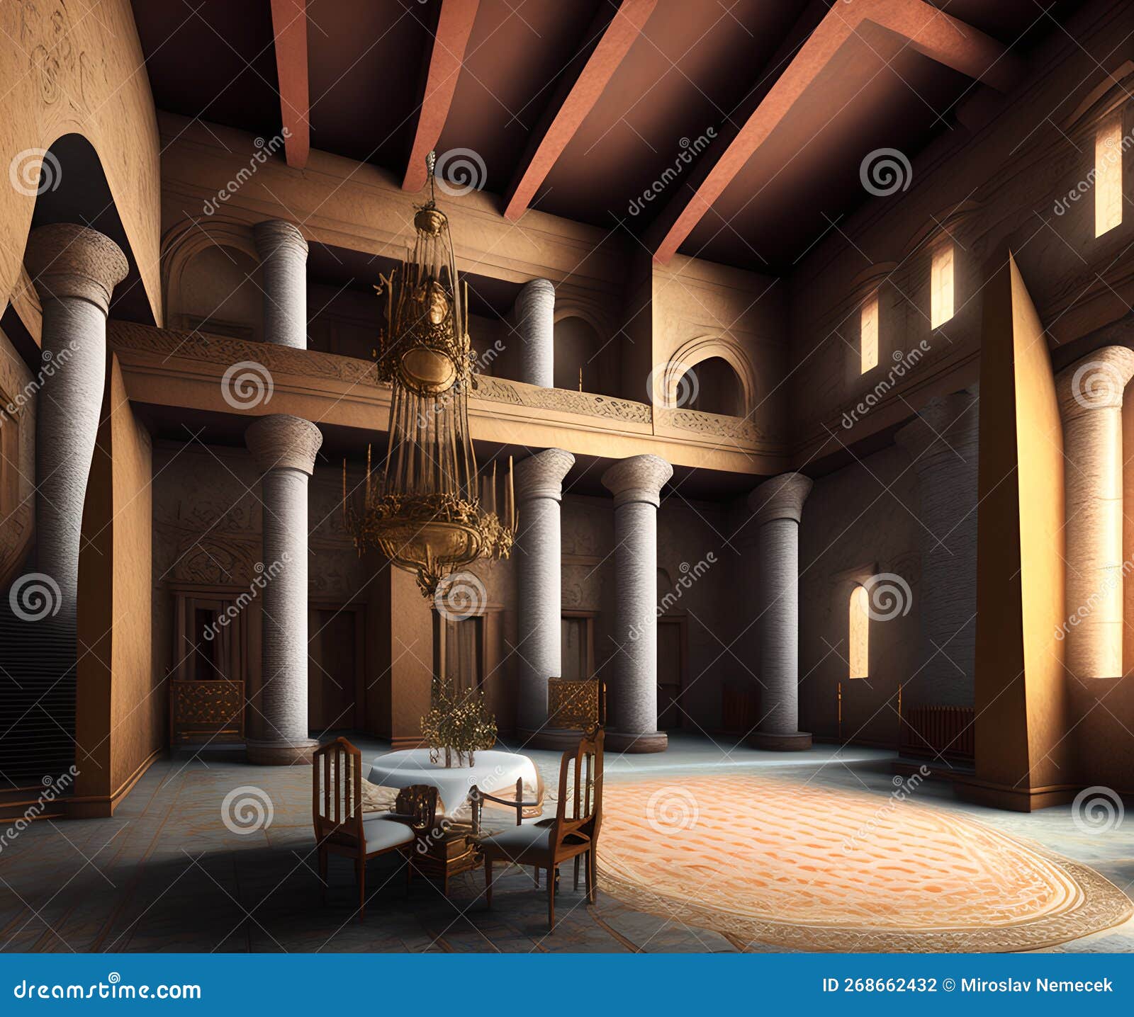 Inside Ancient Castle, Generative AI Illustration Stock Illustration ...