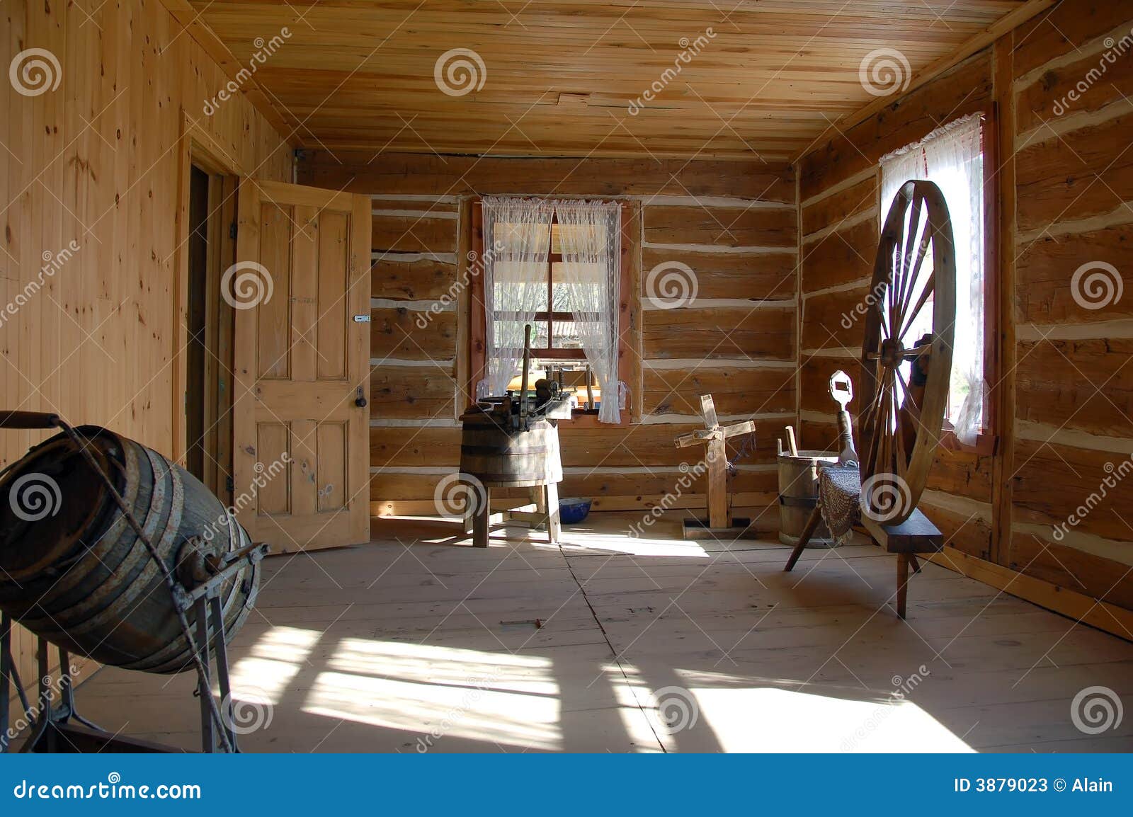 Inside an antique house stock image. Image of wooden, spinning - 3879023