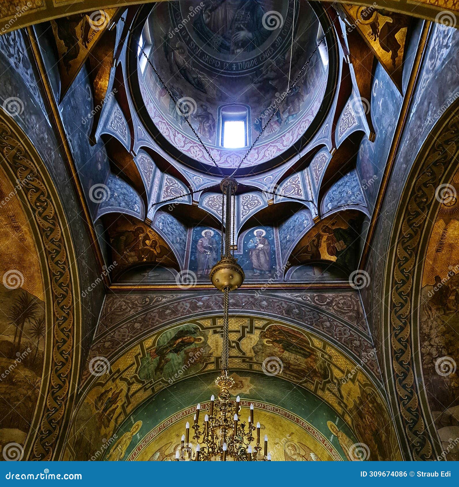 Inside Architecture Ceiling of Sinaia Monastery Stock Photo - Image of ...
