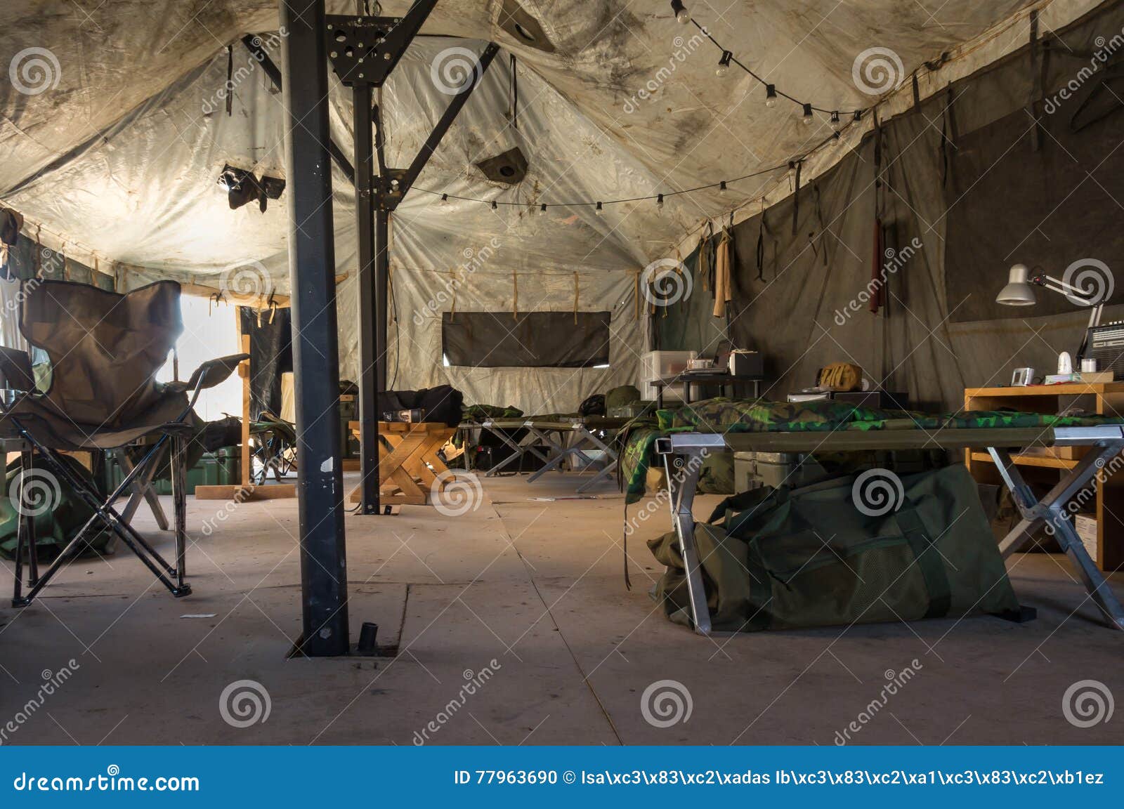 On the inside a army tent stock photo. Image of protection - 77963690