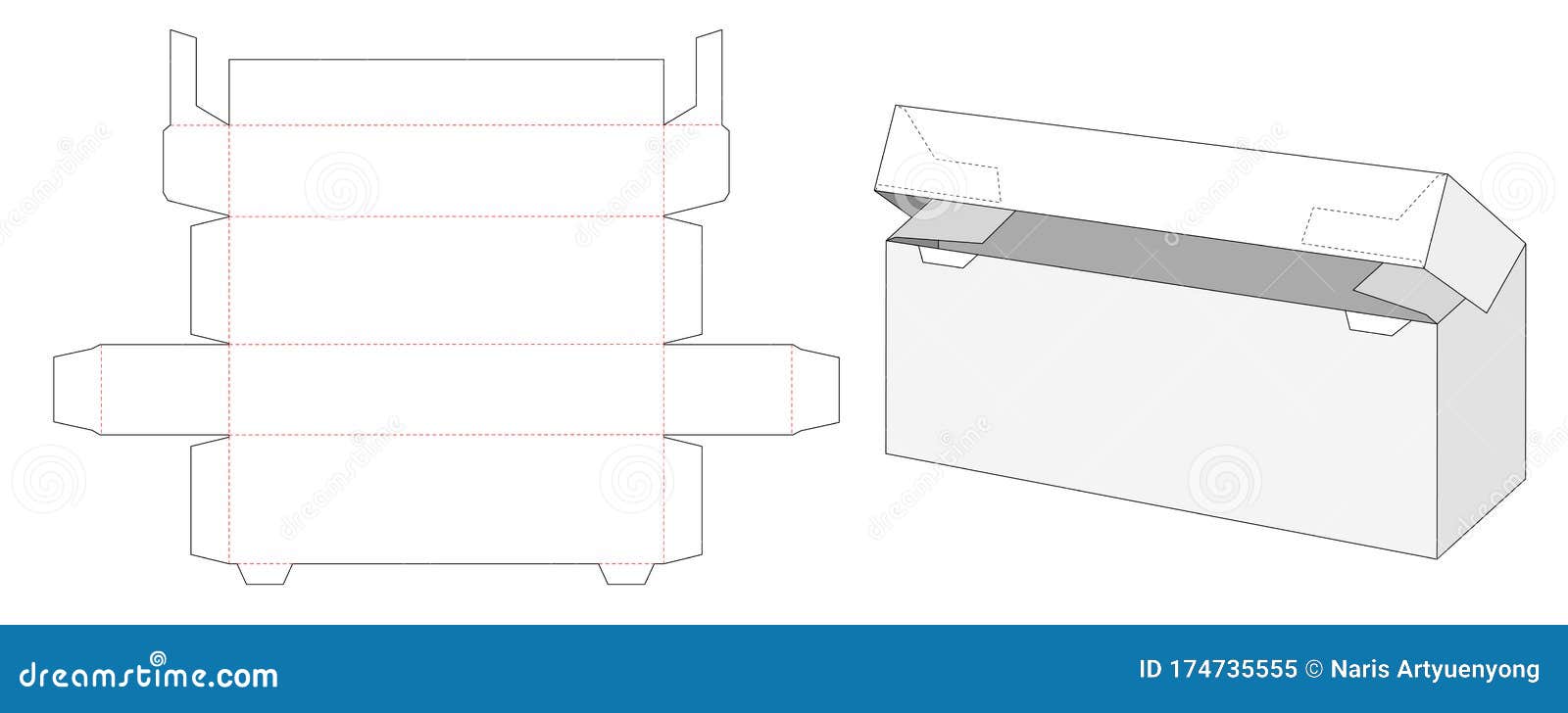 Inside Auto Lock Packaging Box Die Cut Template Design Stock Vector ...