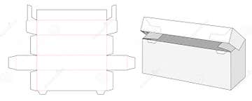 Inside Auto Lock Packaging Box Die Cut Template Design Stock Vector ...