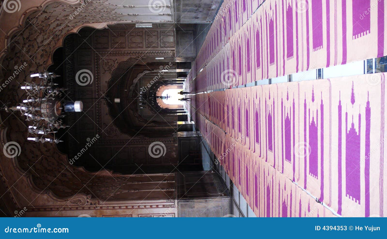 Inside the Badshahi Mosque stock image. Image of historic - 4394353
