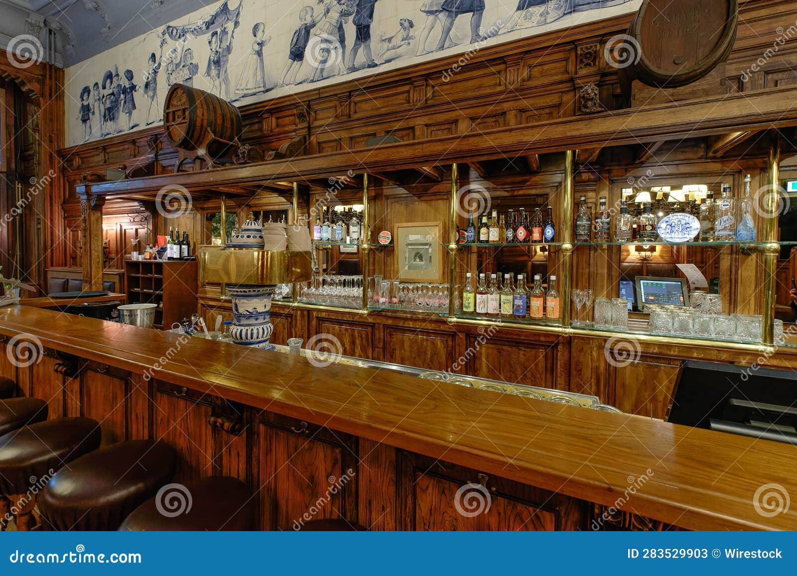 Inside of a Bar in Amsterdam. Editorial Stock Photo - Image of wooden ...