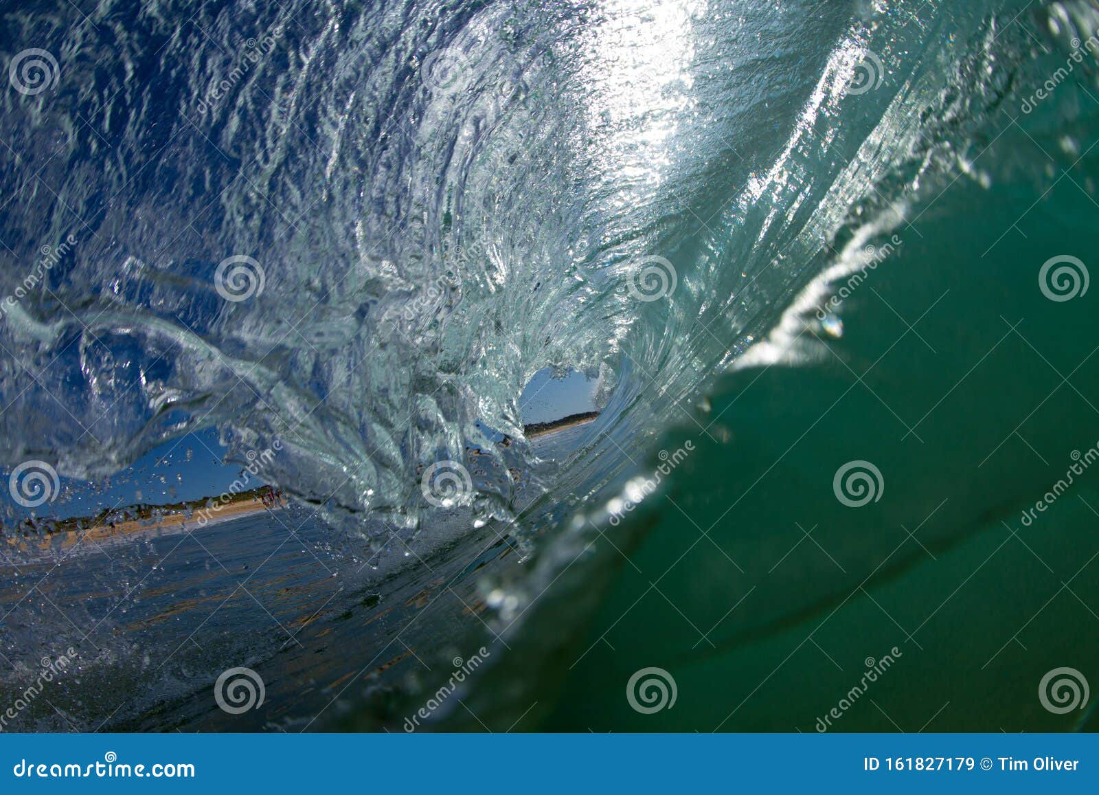Inside the Barrel of a Wave Stock Image - Image of foam, motion: 161827179