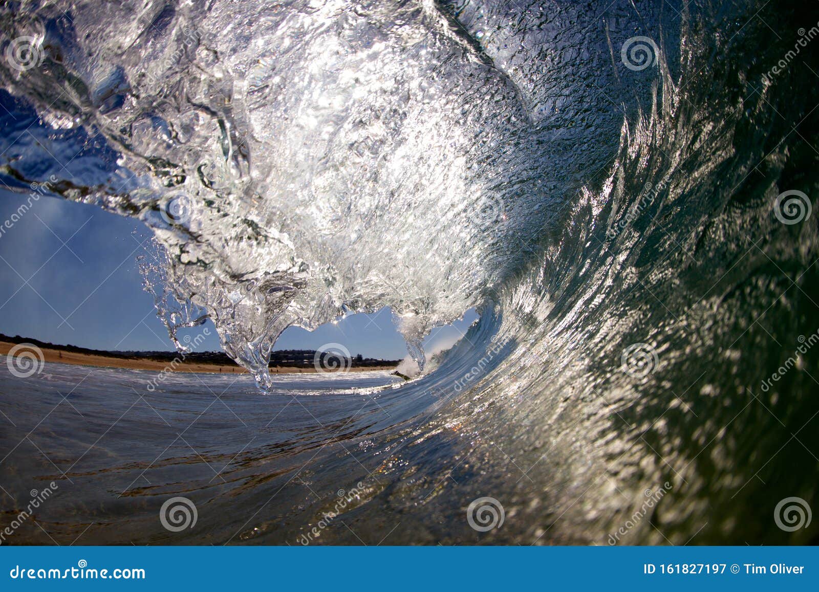 Inside the Barrel of a Wave Stock Image - Image of beach, bright: 161827197
