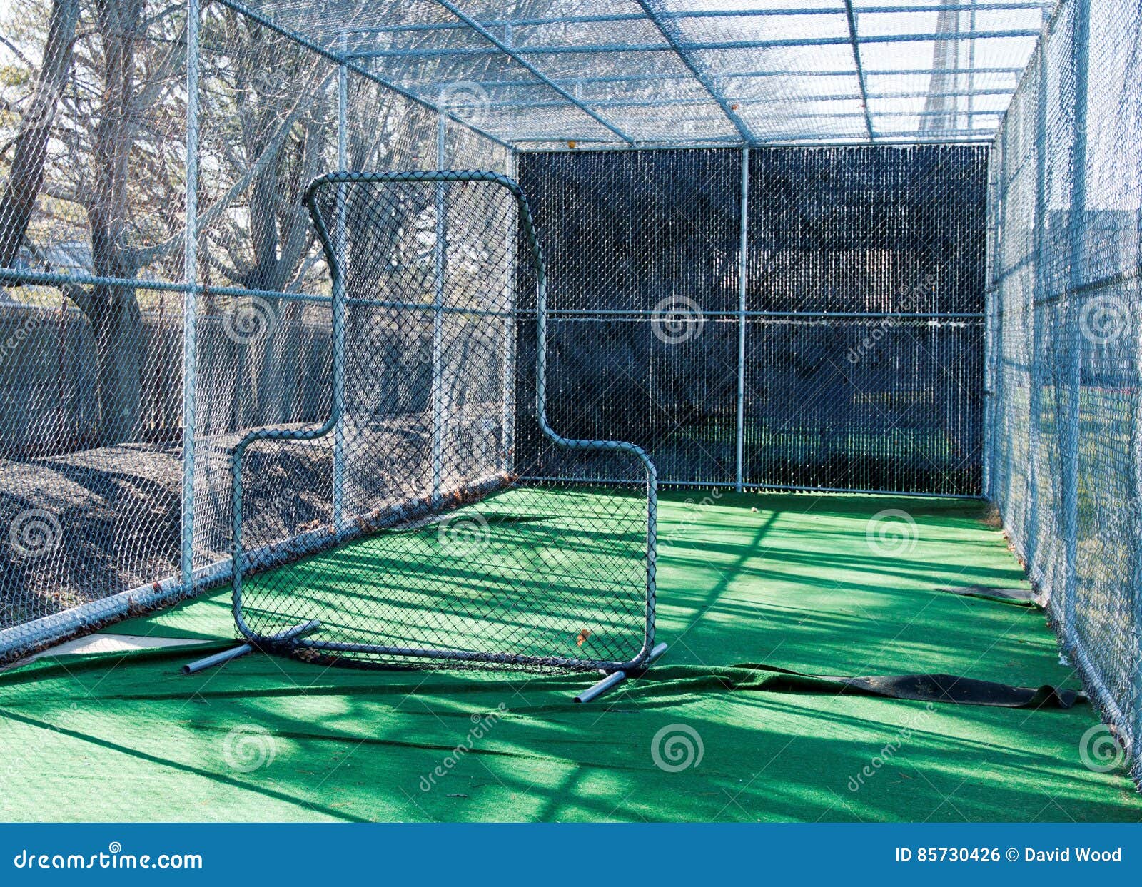 Inside a Baseball Batting Cage Stock Photo - Image of training ...
