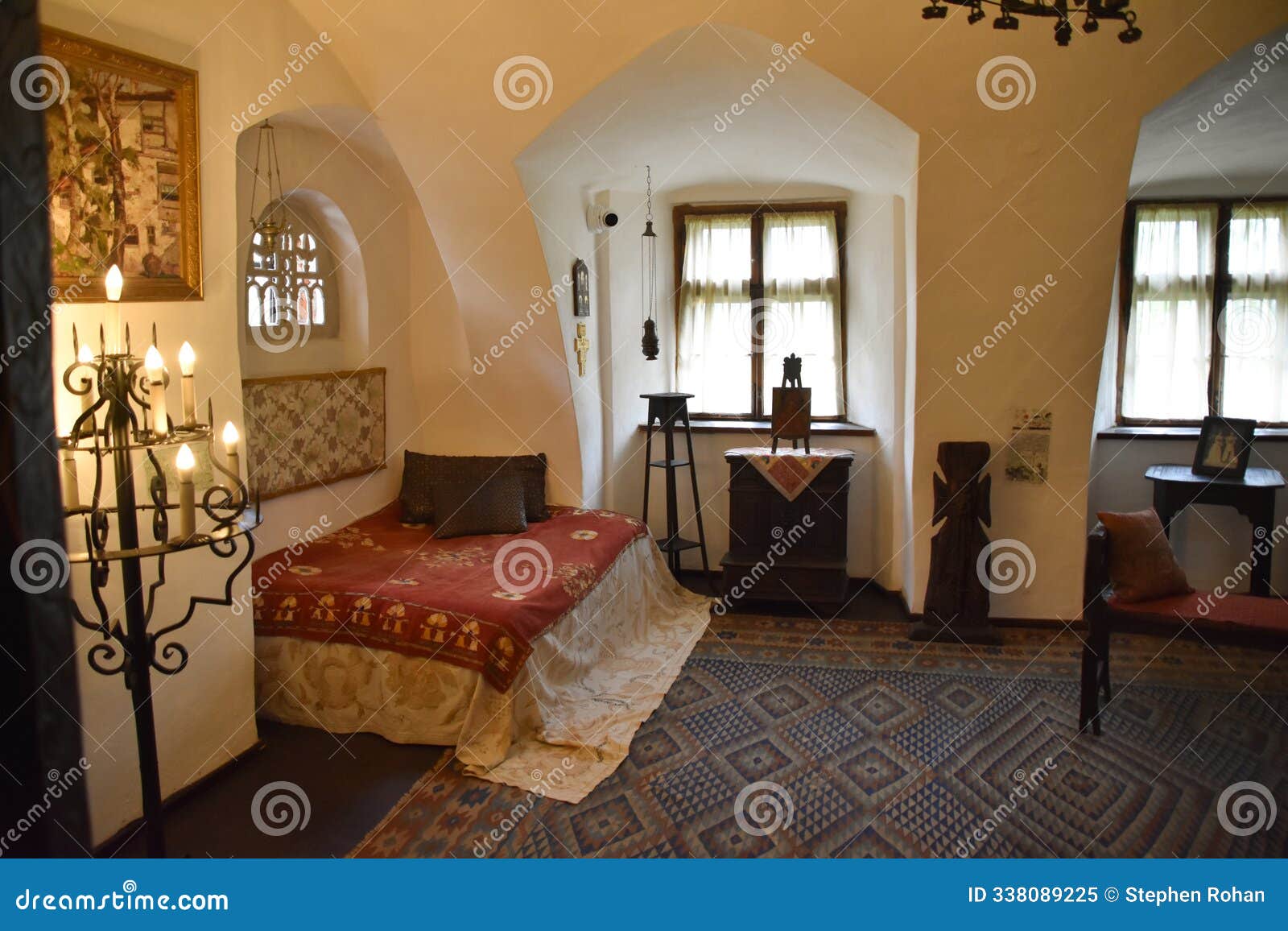 Inside a Bedroom at Bran Castle in Romania Editorial Image - Image of ...