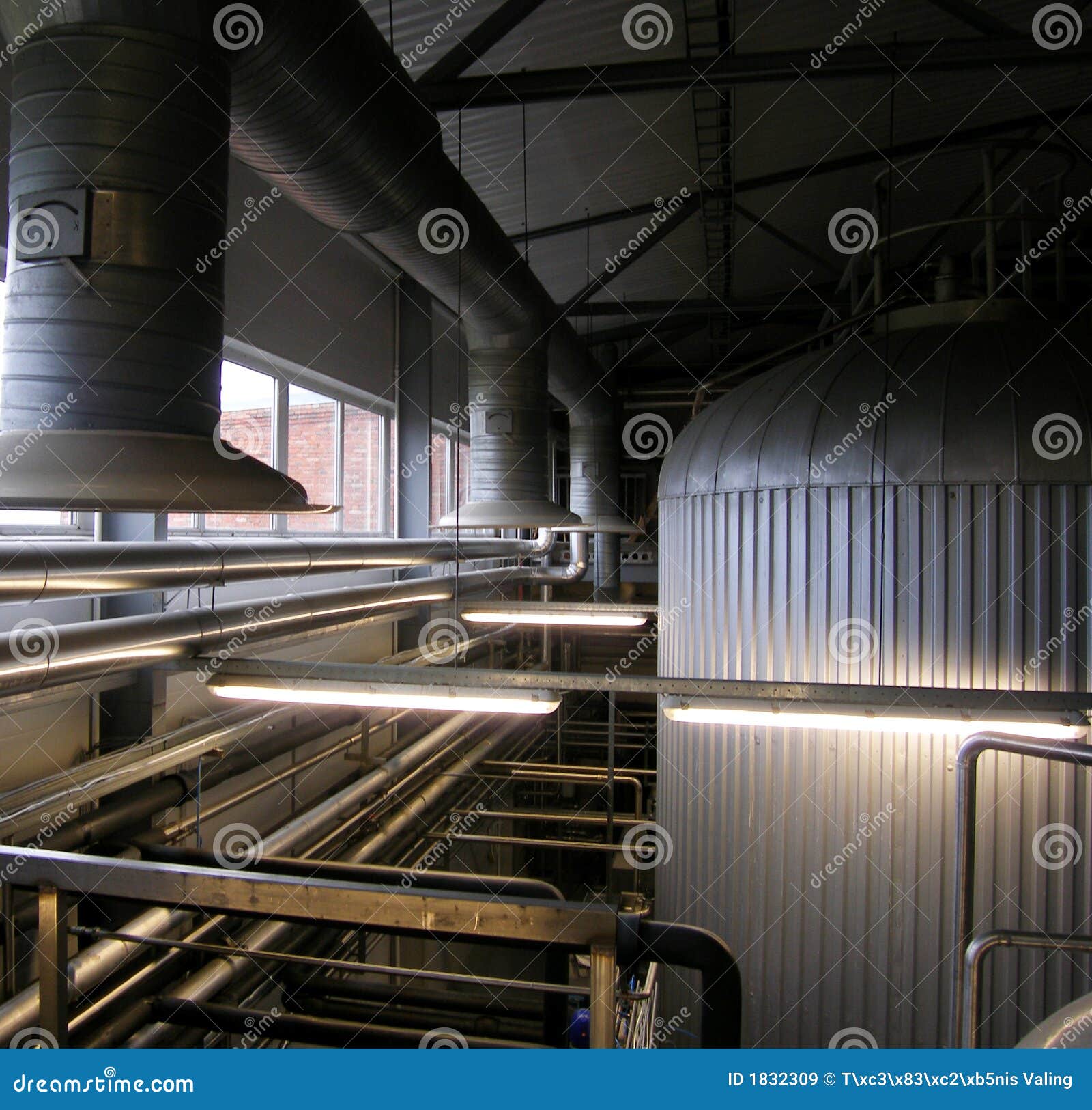 Beer Factory Interior View Piping System Royalty-Free Stock Photo ...