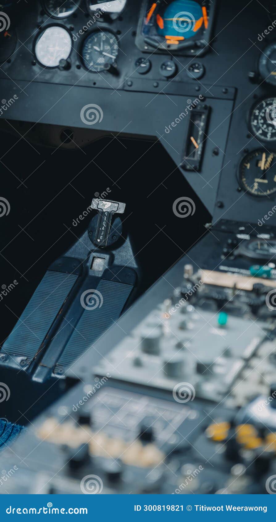 Inside a Big Jet Flying Plane Cockpit,flying Above Clouds Stock Image ...