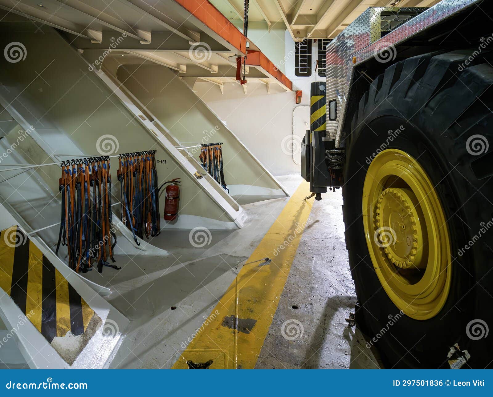 Inside a Big Roro Multipurpose Ship Moored in a Harbour Stock Photo ...