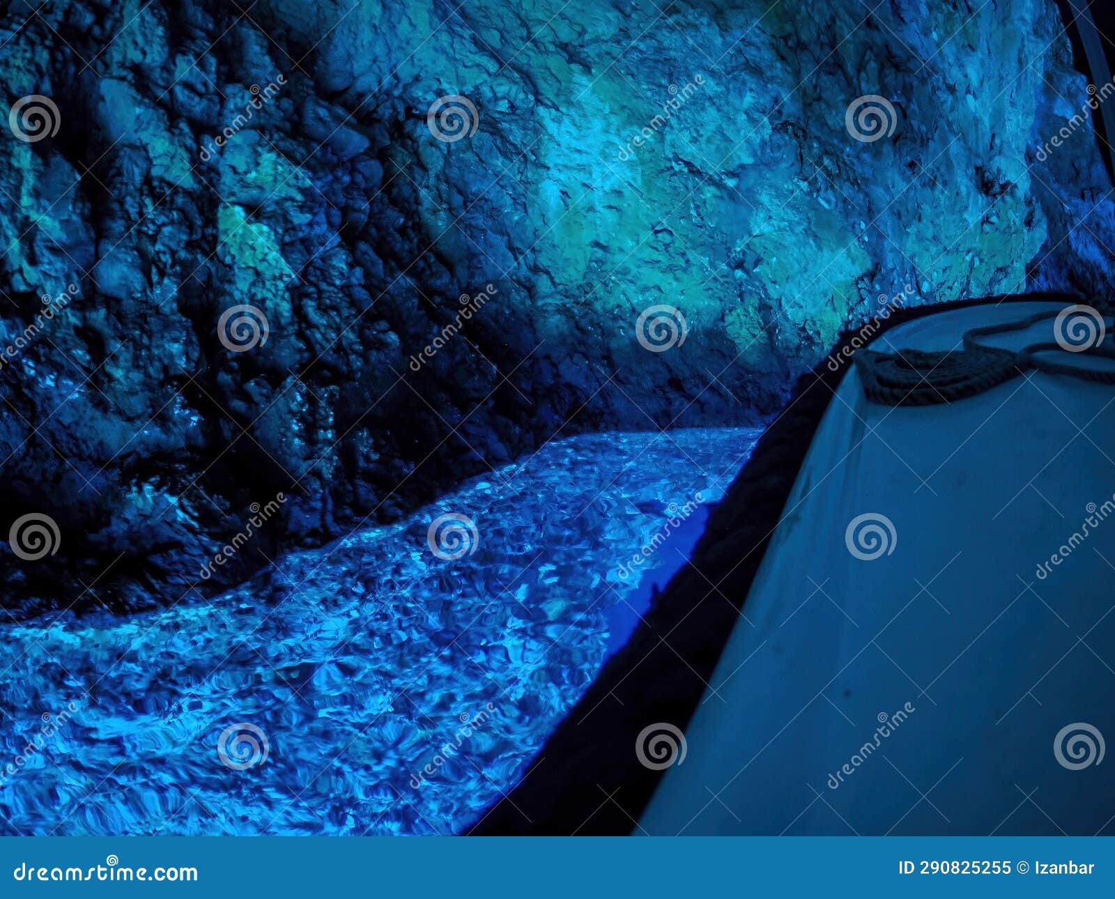 Inside Blue Cave, Vis and Bisevo Island - Croatia Stock Image - Image ...
