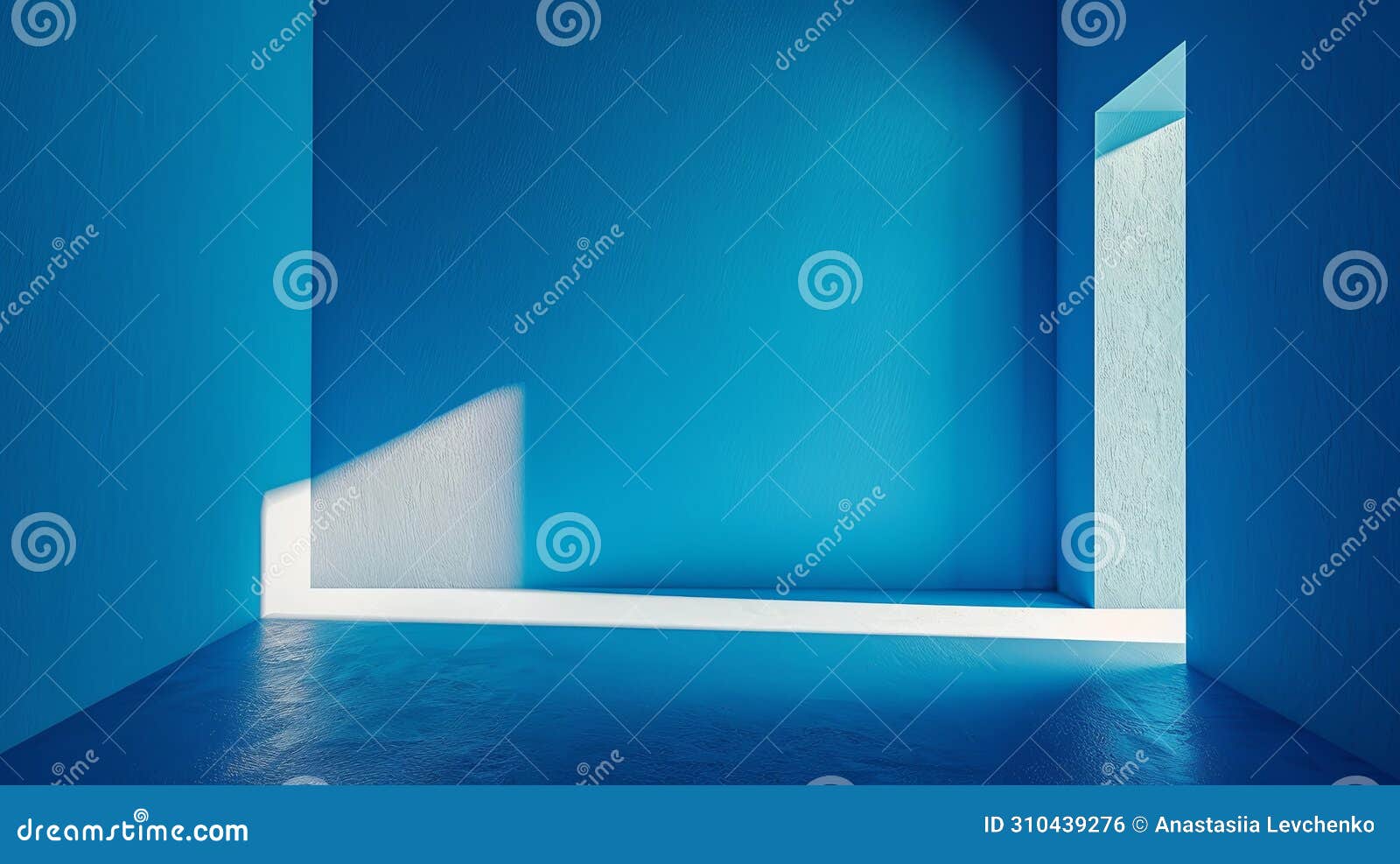 Inside blue empty room stock illustration. Illustration of blank ...