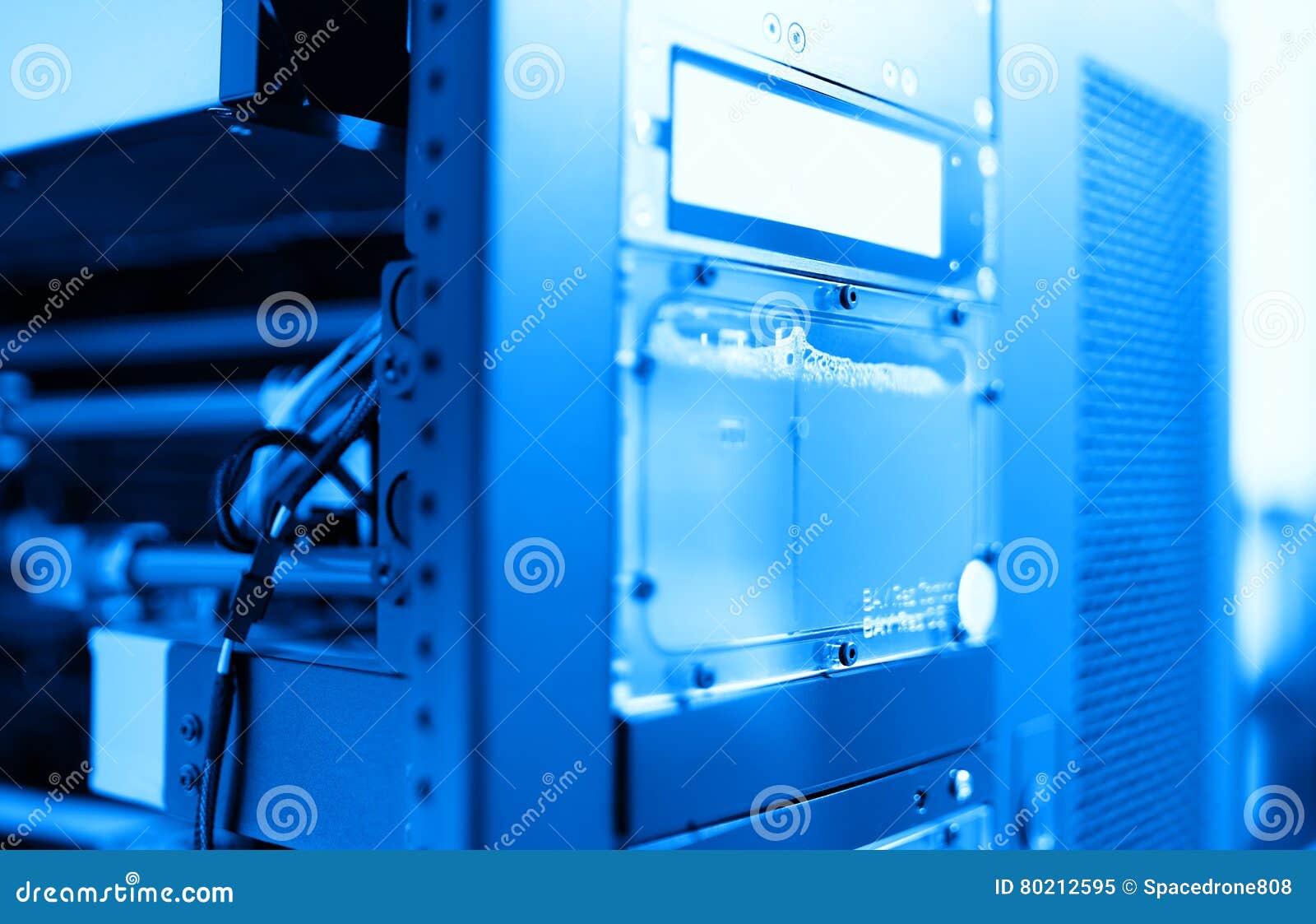 Inside Blue High Performance Workstation Computer Background Stock ...