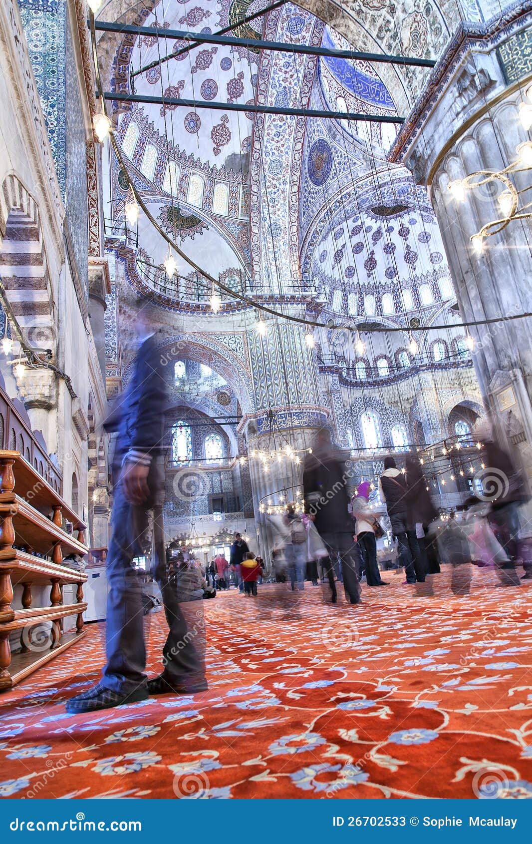 Inside the Blue Mosque stock image. Image of landmark - 26702533