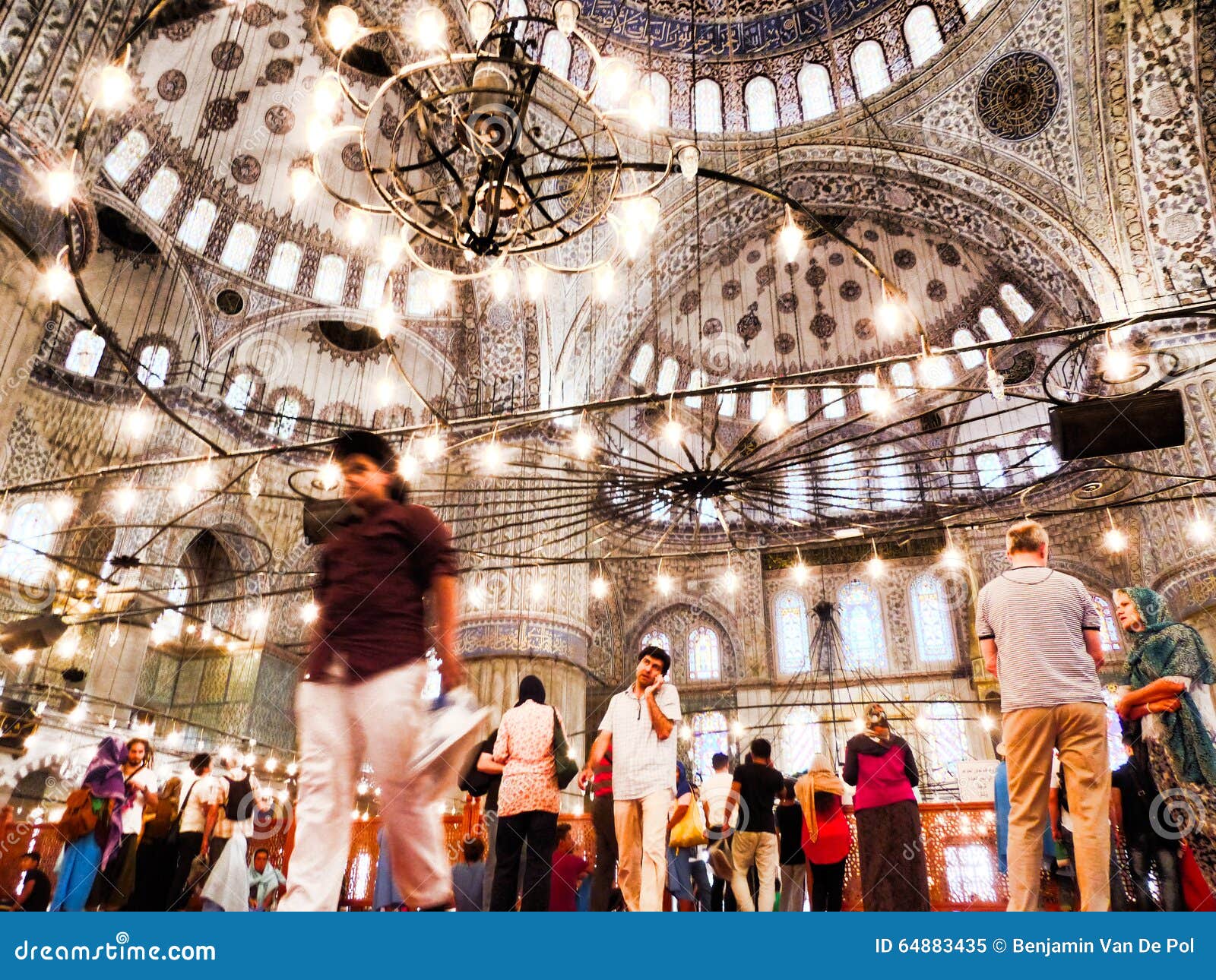 Inside the Blue Mosque editorial image. Image of istanbul - 64883435