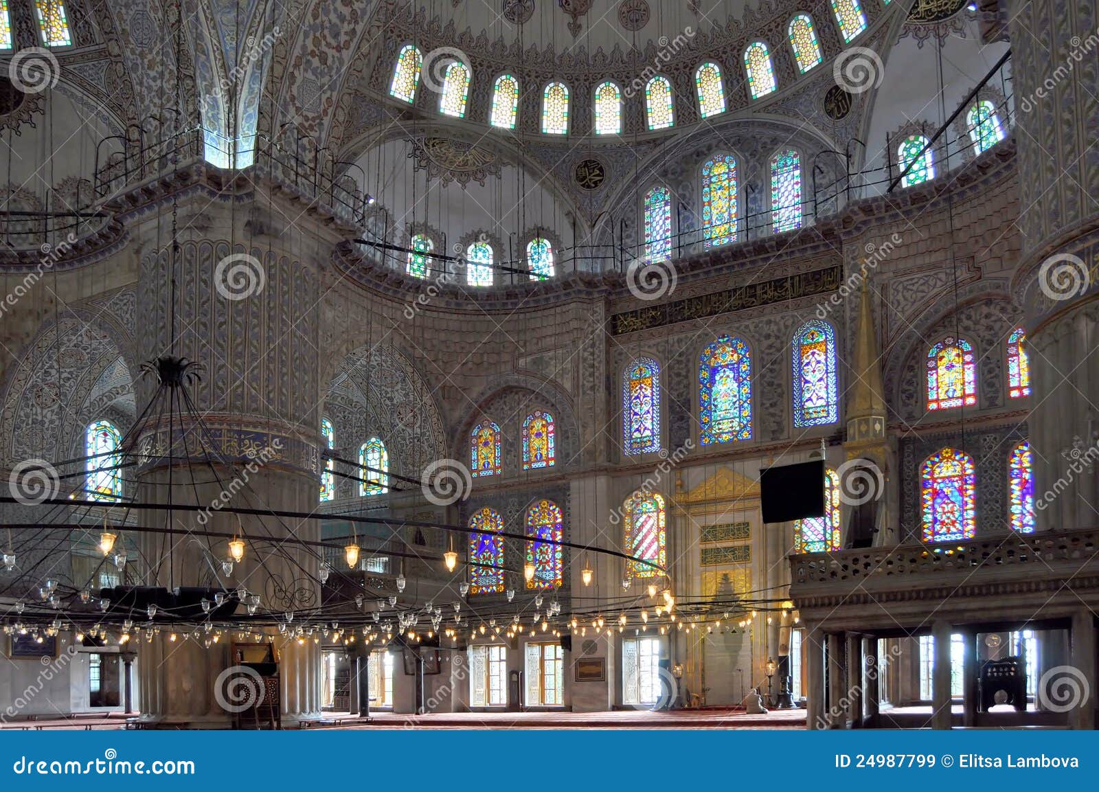 Inside the Blue Mosque, Istanbul Stock Image - Image of culture, design ...